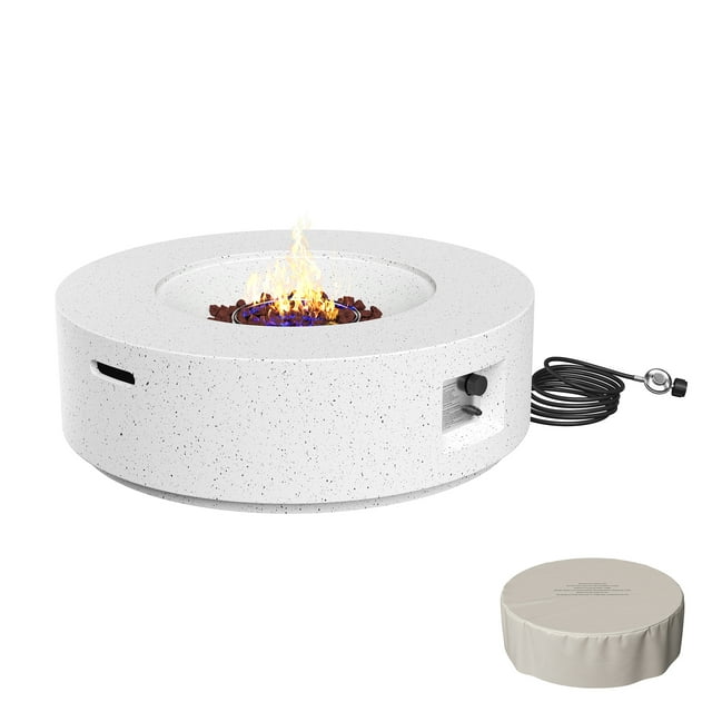 Mondawe 36" Propane Fire Pit 40,000 BTU Outdoor Round Fire Pits with ...