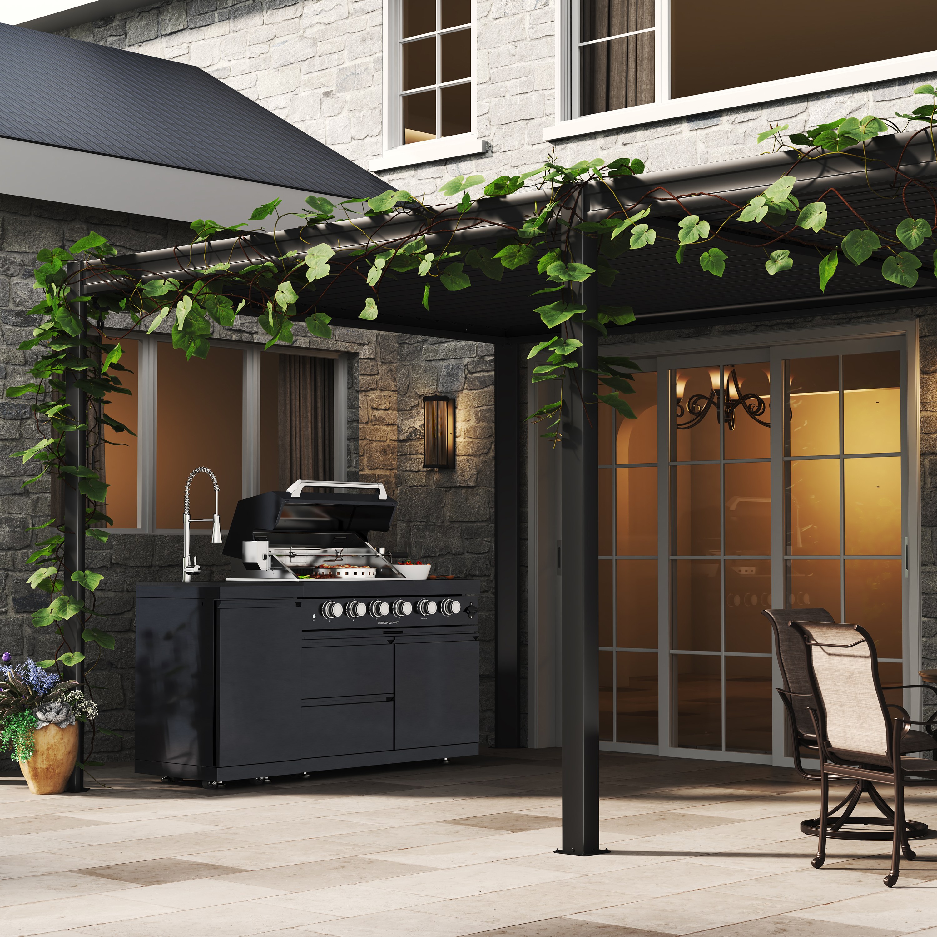 Mondawe 46-Inch 4-Burner 72000 BTU Deluxe Stainless Steel Gas Outdoor ...