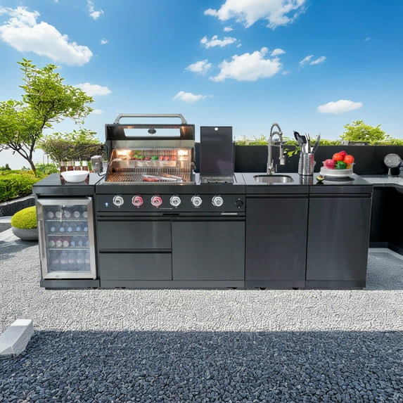 Mondawe 46-Inch 4-Burner 72000 BTU Deluxe Stainless Steel Gas Outdoor ...