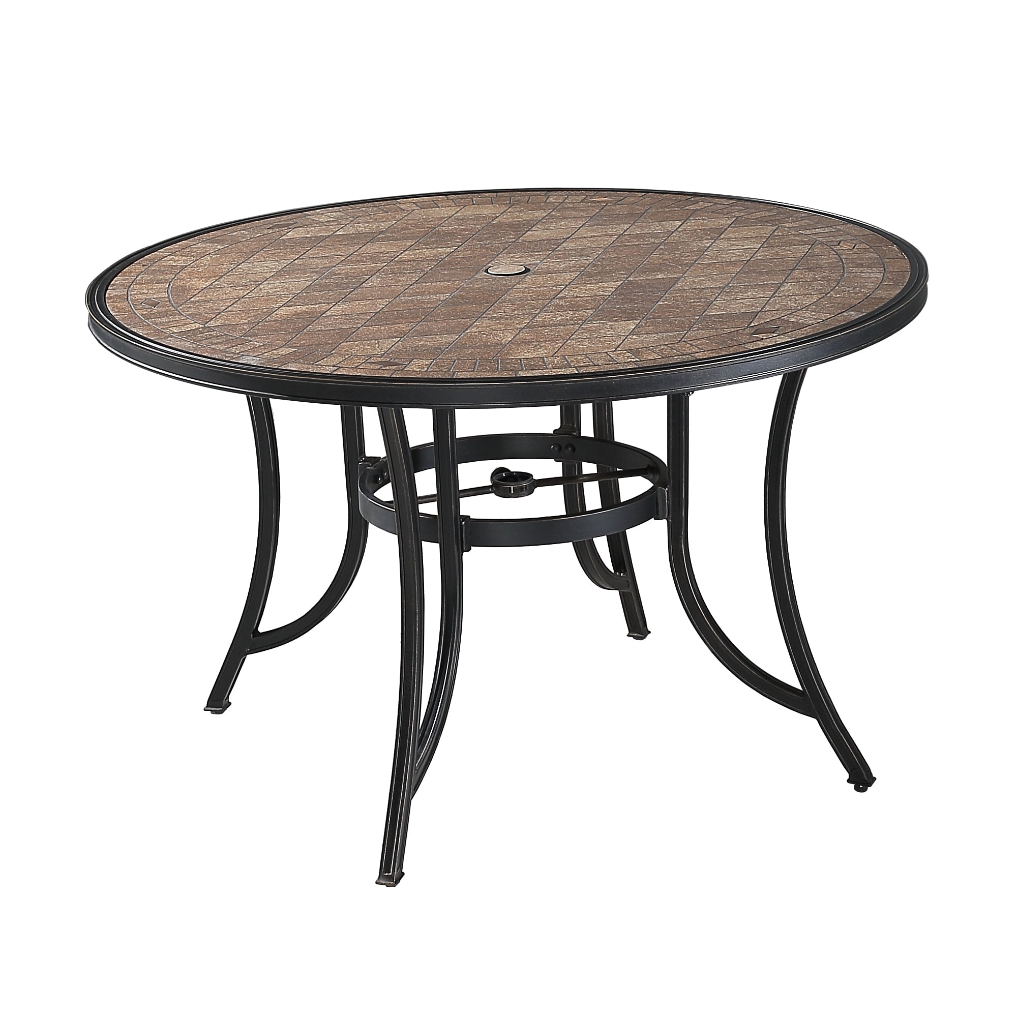 Mondawe 48" Round Patio Dining Table, Cast Aluminum Round Outdoor Table ...