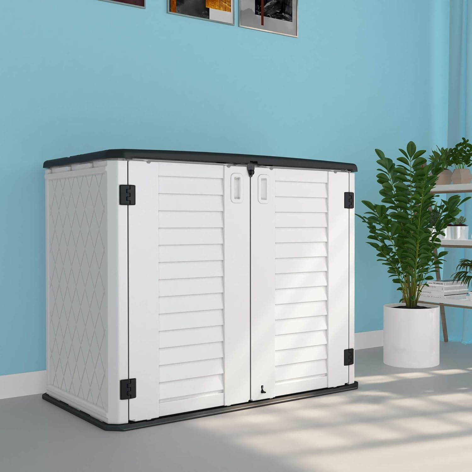 Mondawe HDPE 50" W x 29" D x 41" H Outdoor Storage Cabinet - Walmart.com