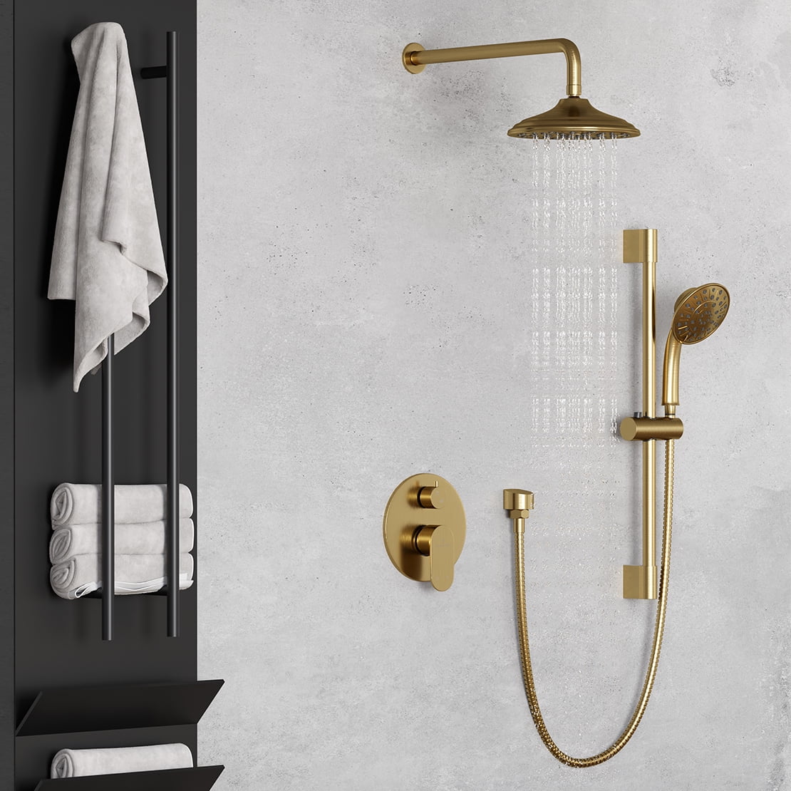 Mondawe Shower System, 8inch Rain Showerhead with Handheld Shower ...