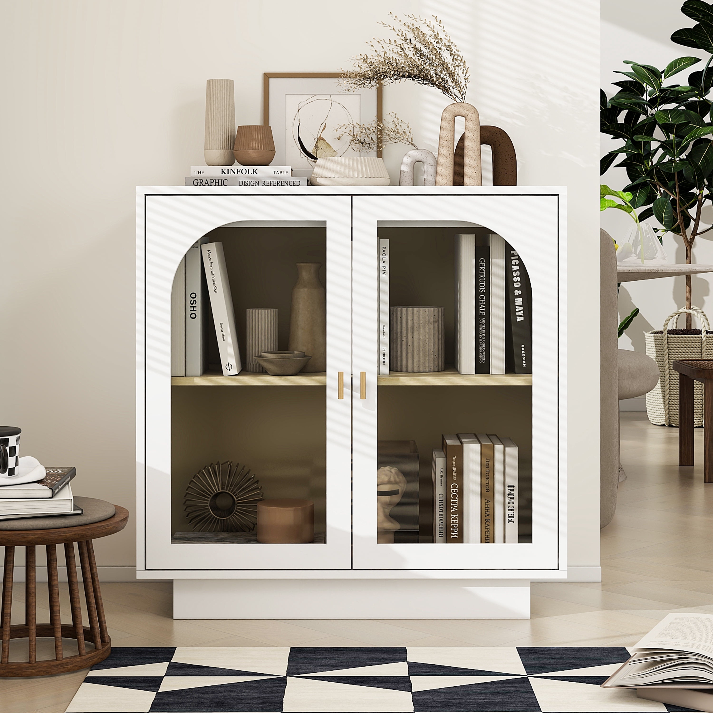 Mondawe Storage Cabinet with Acrylic Door for Living Room, Dining Room ...
