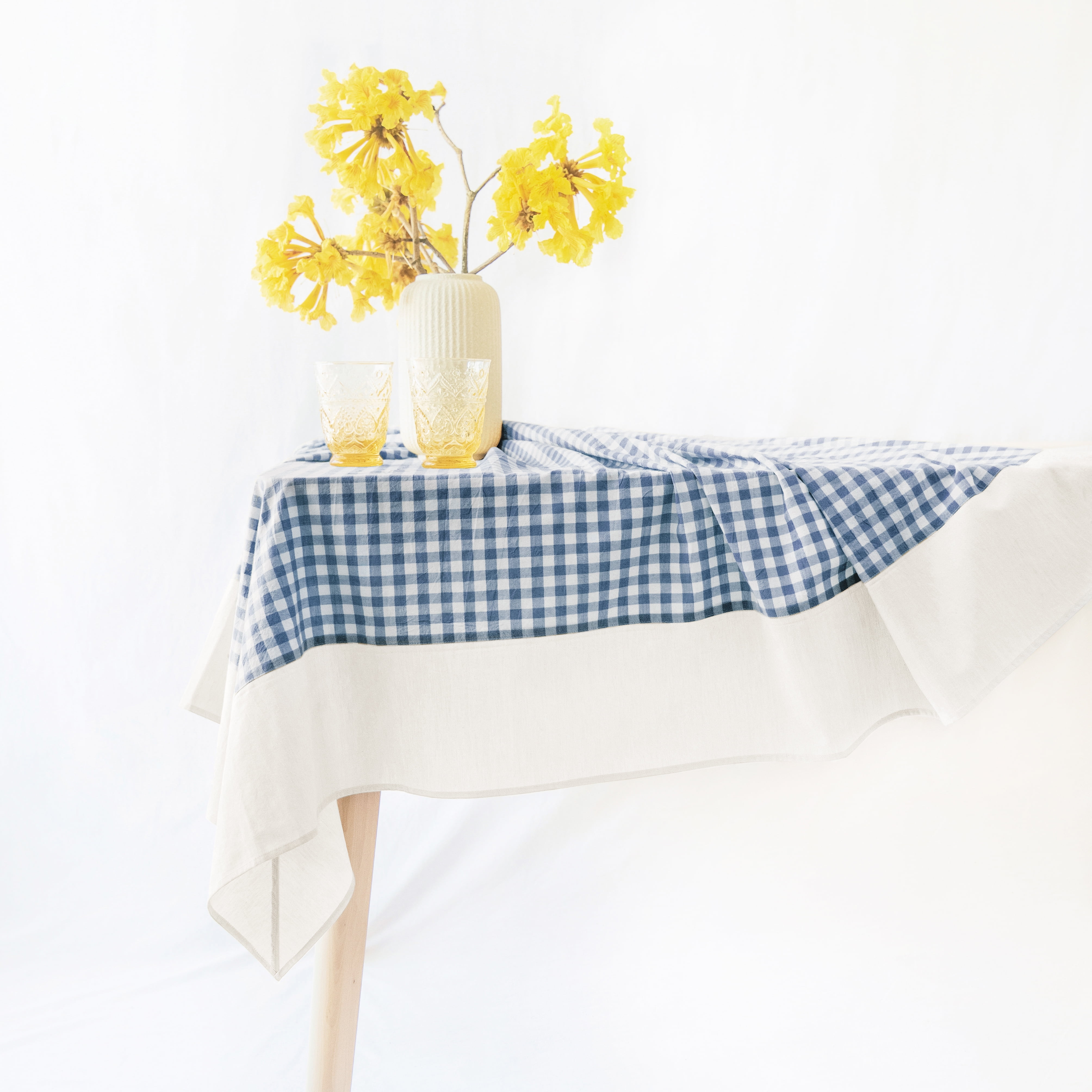 Monday Moose Gingham Farmhouse Stonewashed Cotton Tablecloth (60 ...