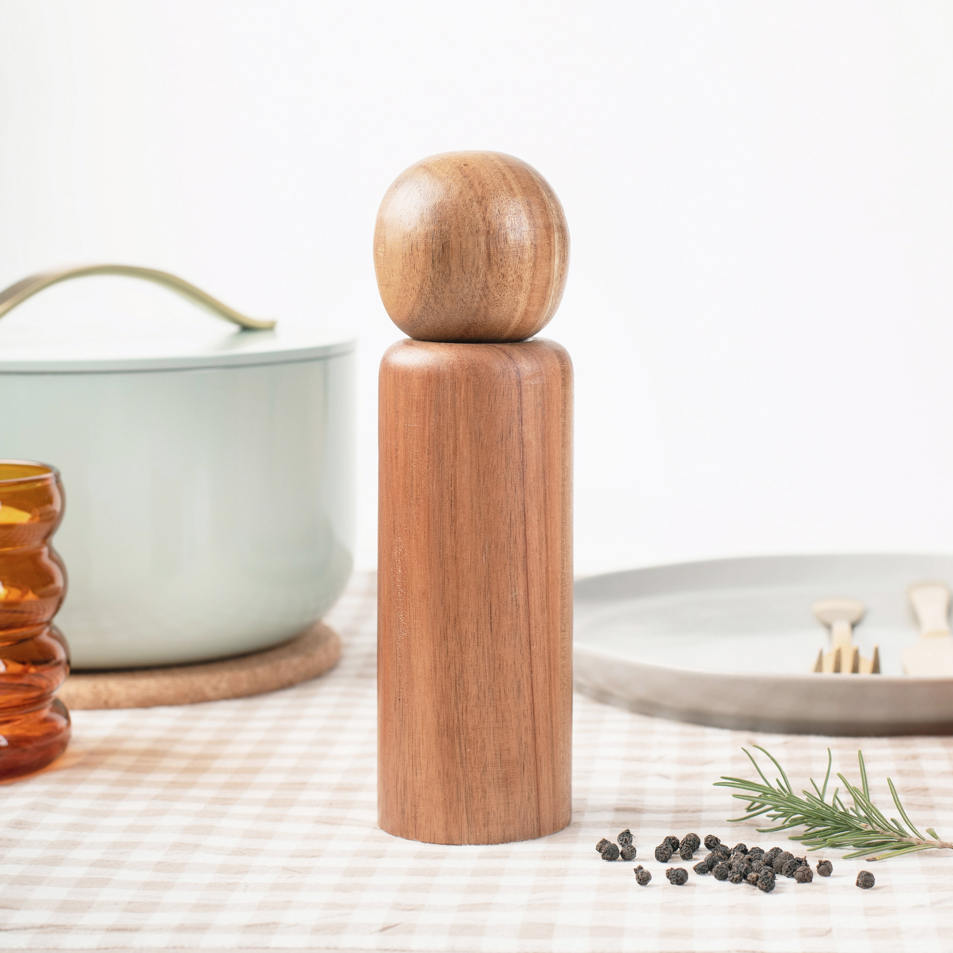 Monday Moose Manual Refillable Solid Acacia Wood Salt and Pepper ...
