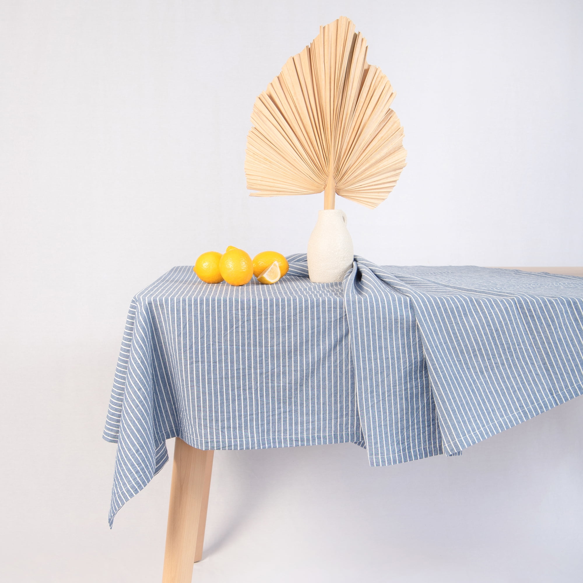 Monday Moose Striped Rustic Farmhouse Stonewashed Cotton Tablecloth ...