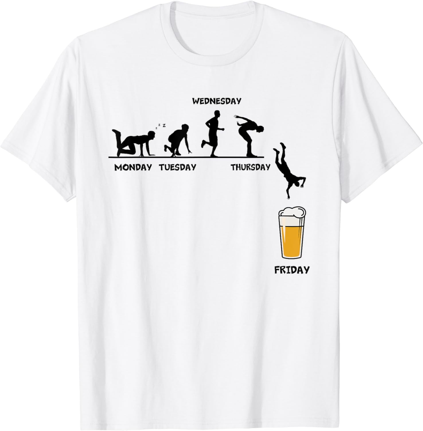 Monday Tuesday Wednesday Thursday Friday Funny Beer Drinking T-Shirt ...