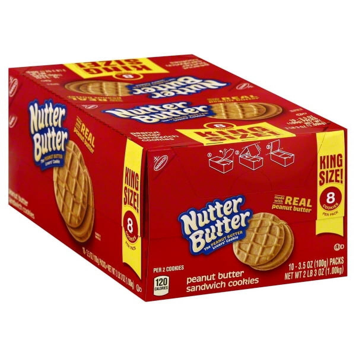 Mondelez King Size Nutter Butter Peanut Butter Sandwich Cookies