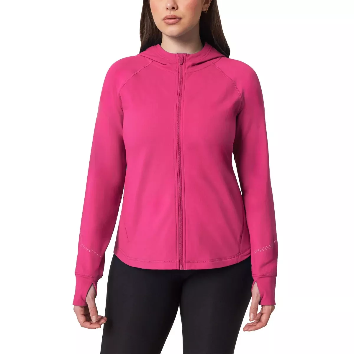 Mondetta Ladies' Active Jacket with Hood, Pink, X-Large - Walmart.com