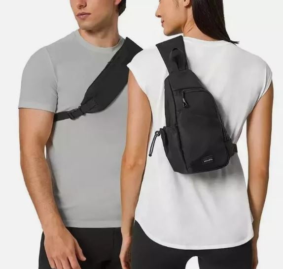 Mondetta Unisex Travel Multicompartment Light Weight Sling Bag, Black ...