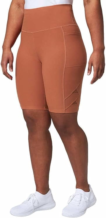 Mondetta Womens Midweight High Waisted Bike Shorts (Copper, Medium ...
