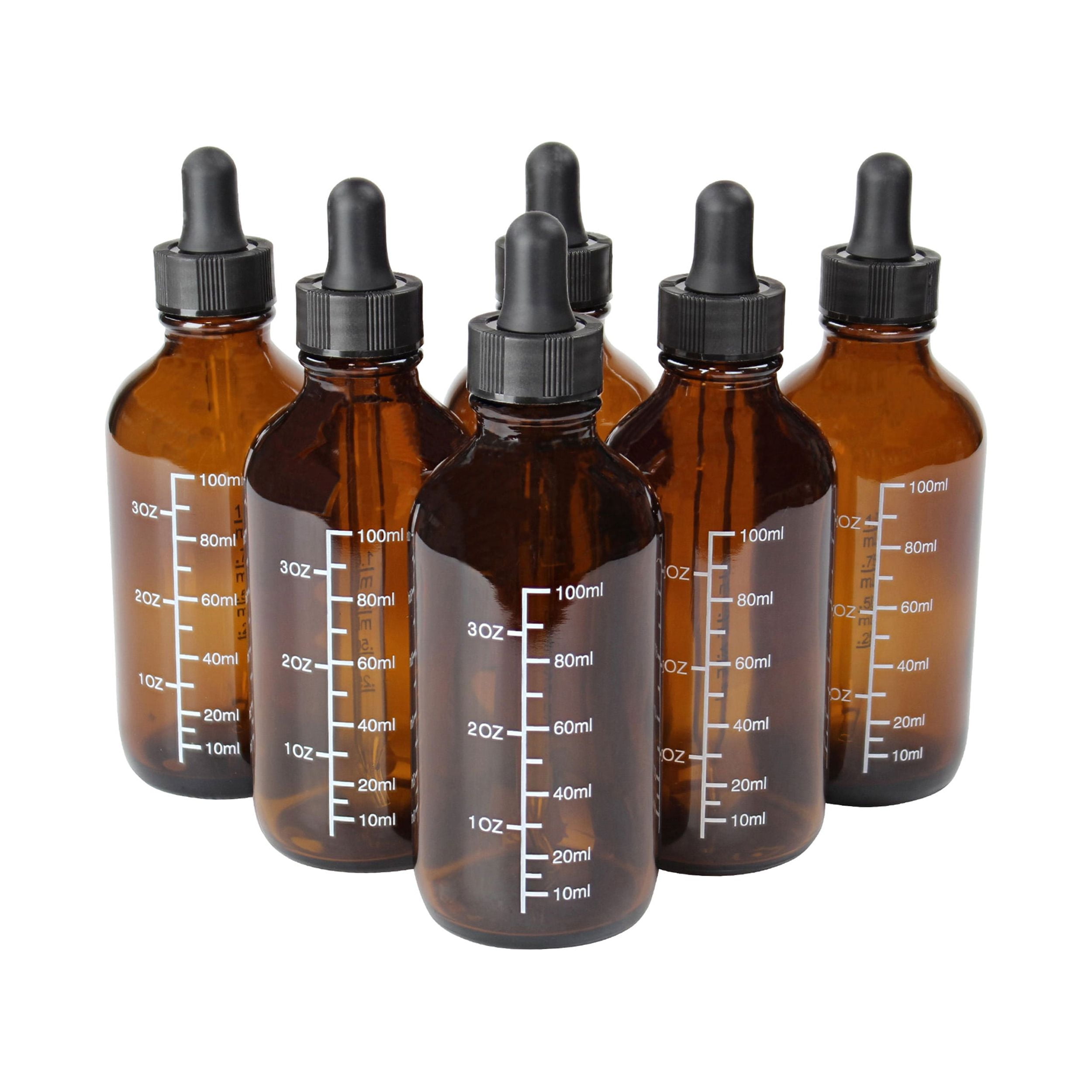 Mondo Medical 6pk Amber Glass Dropper Bottles 4 oz Vials with Droppers ...