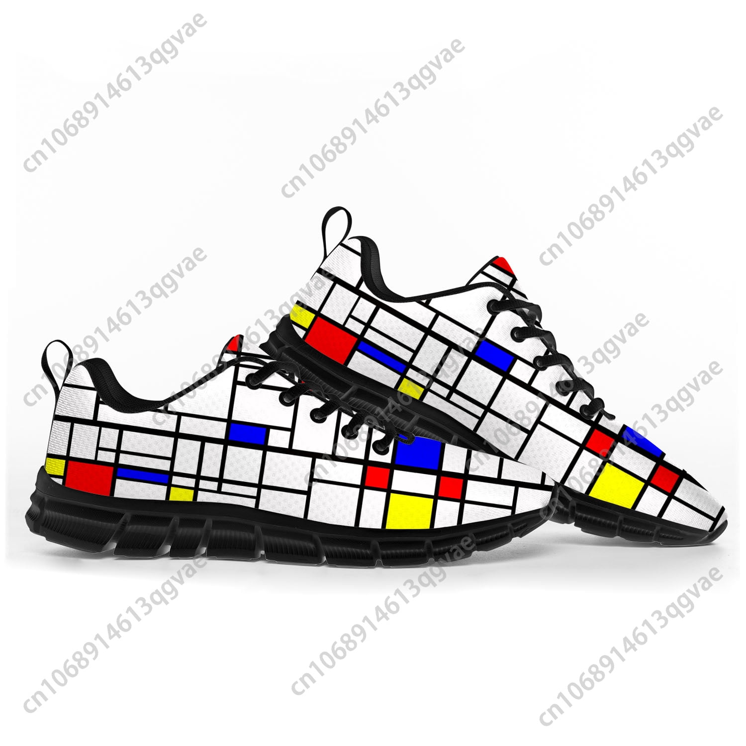 Mondrian Abstract Art Aesthetic Sports Shoes Mens Womens Teenager Kids ...