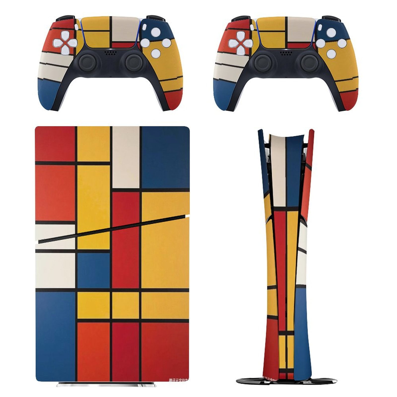 Mondrian Inspired（1） PS5/PS5 Slim Digital Disc Skin Sticker For Console And Controller Skins ...