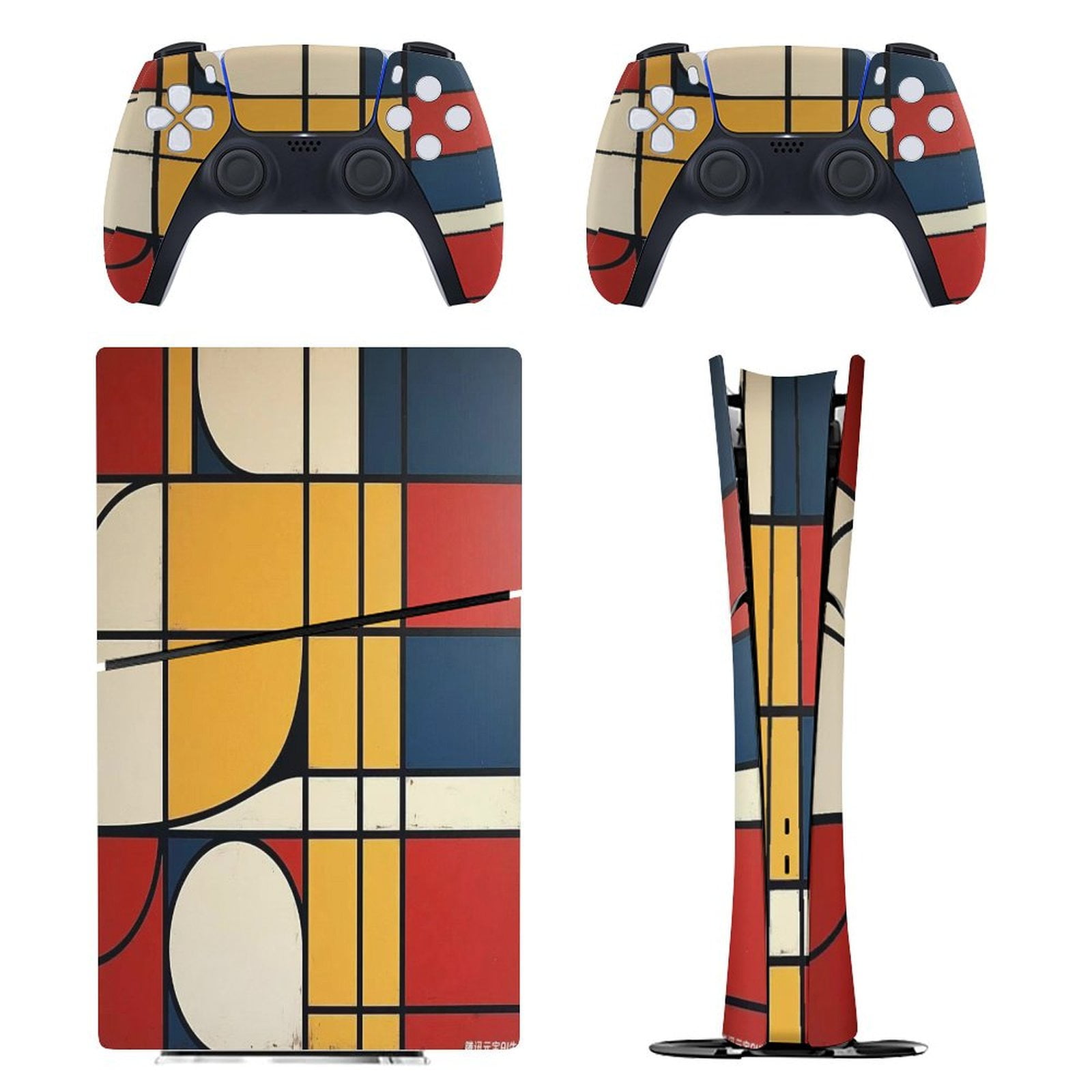 Mondrian Inspired（11） PS5/PS5 Slim Digital Disc Skin Sticker For Console And Controller Skins ...