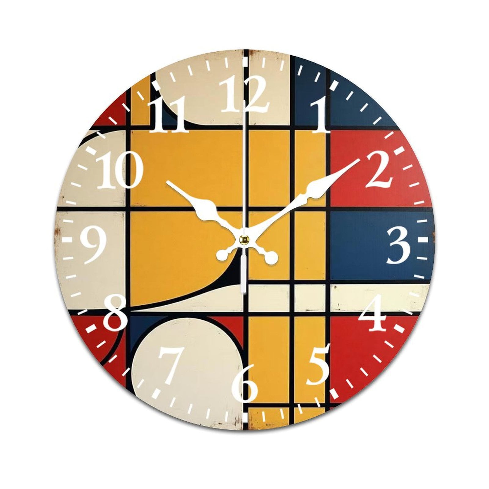 Mondrian Inspired（11） Wall Clock Modern Design Clocks Wall Hanging Home ...