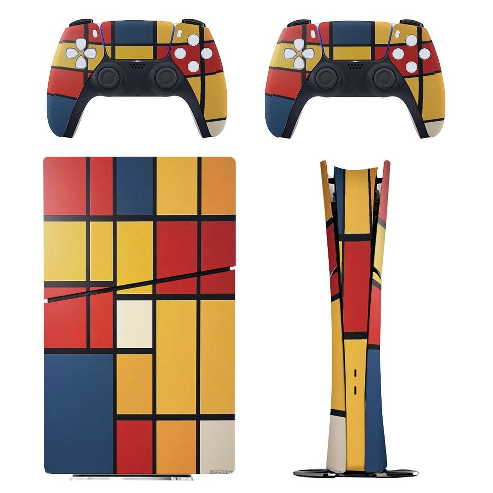 Mondrian Inspired（12） PS5/PS5 Slim Digital Disc Skin Sticker For Console And Controller Skins ...
