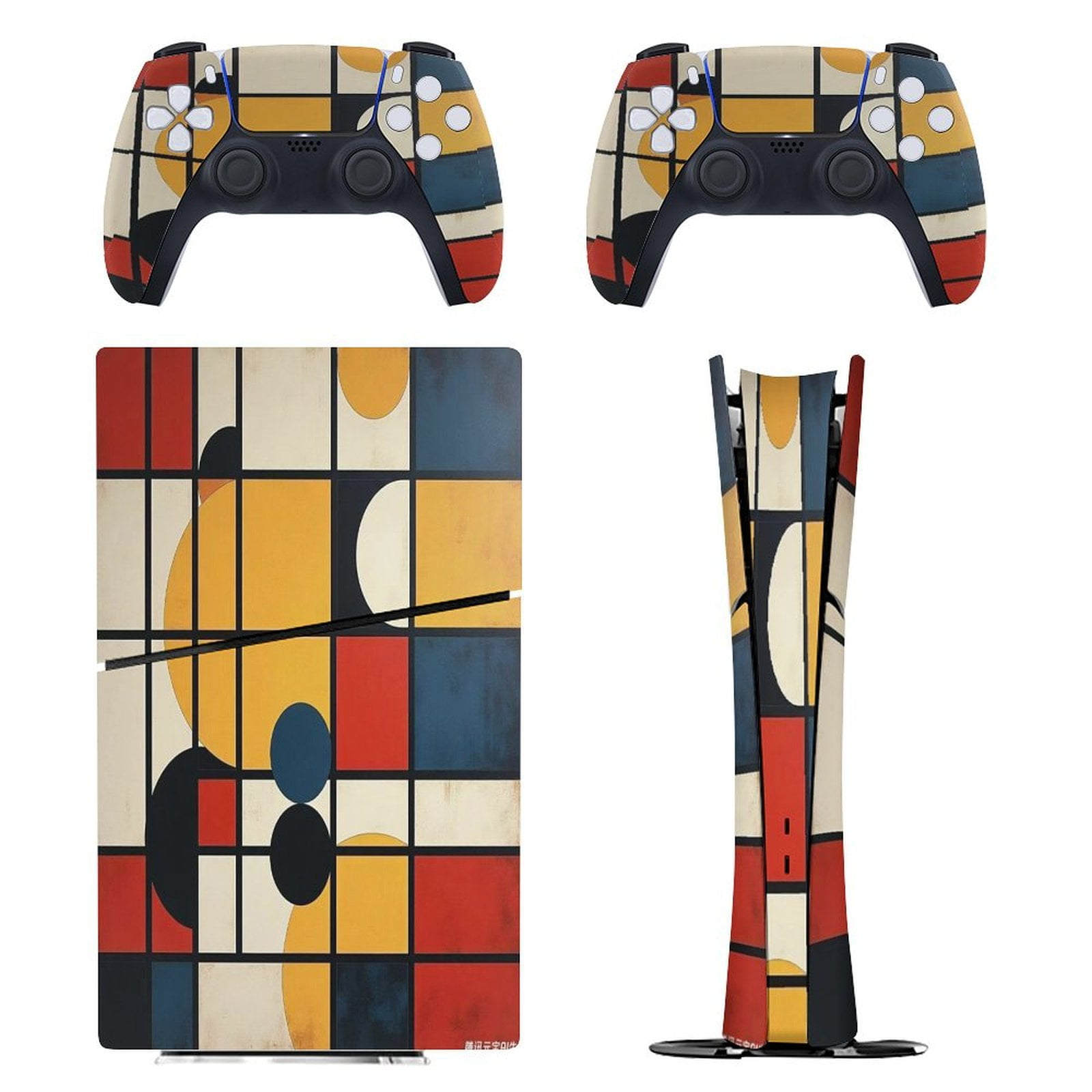 Mondrian Inspired（13） PS5/PS5 Slim Digital Disc Skin Sticker For Console And Controller Skins ...