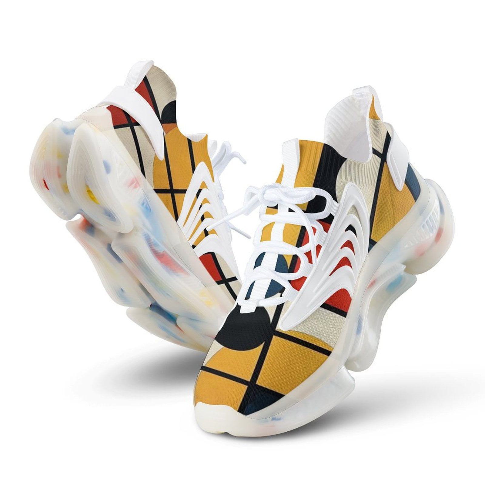 Mondrian Inspired（13） Walking Shoes for Men Woman Lightweight Tennis ...