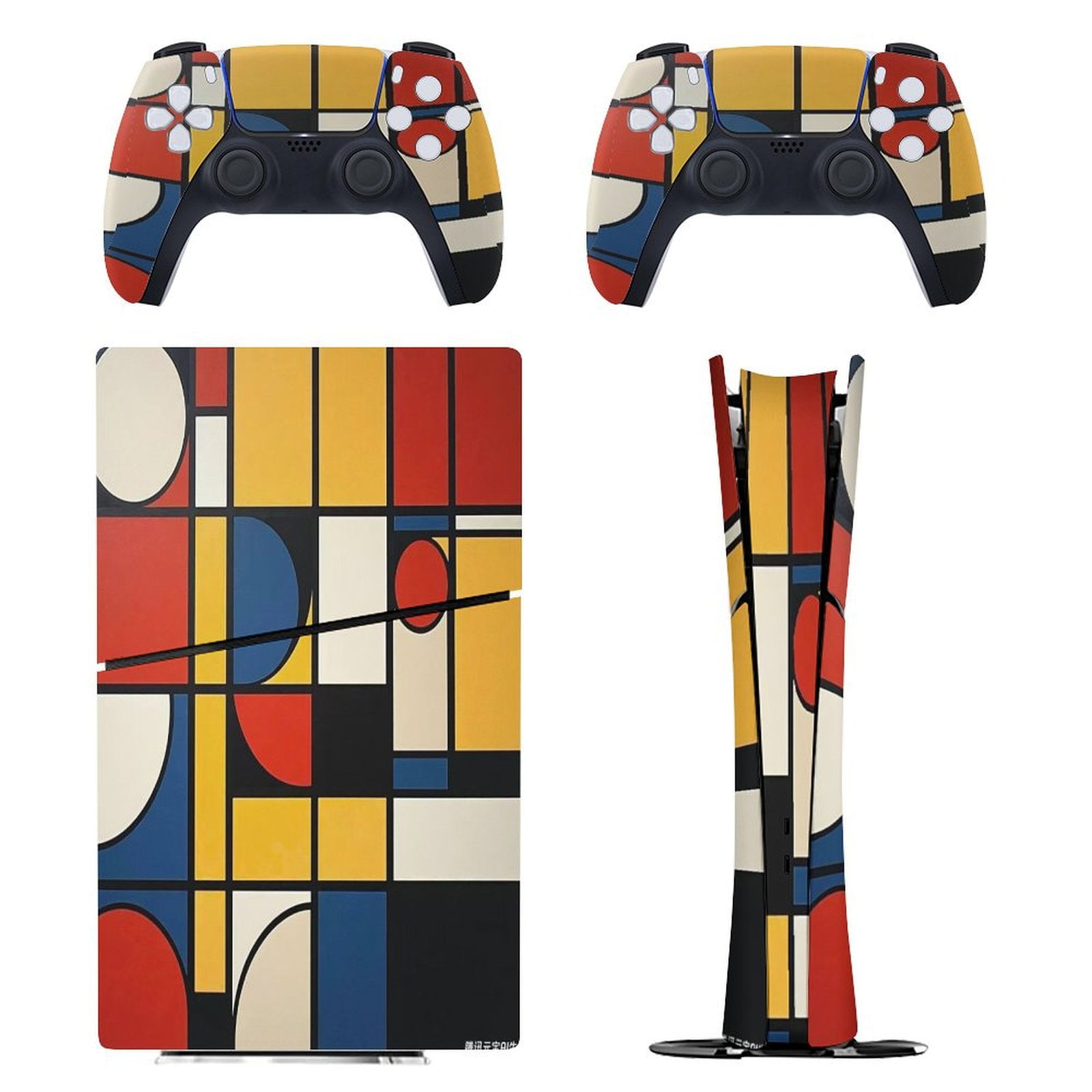 Mondrian Inspired（15） PS5/PS5 Slim Digital Disc Skin Sticker For Console And Controller Skins ...