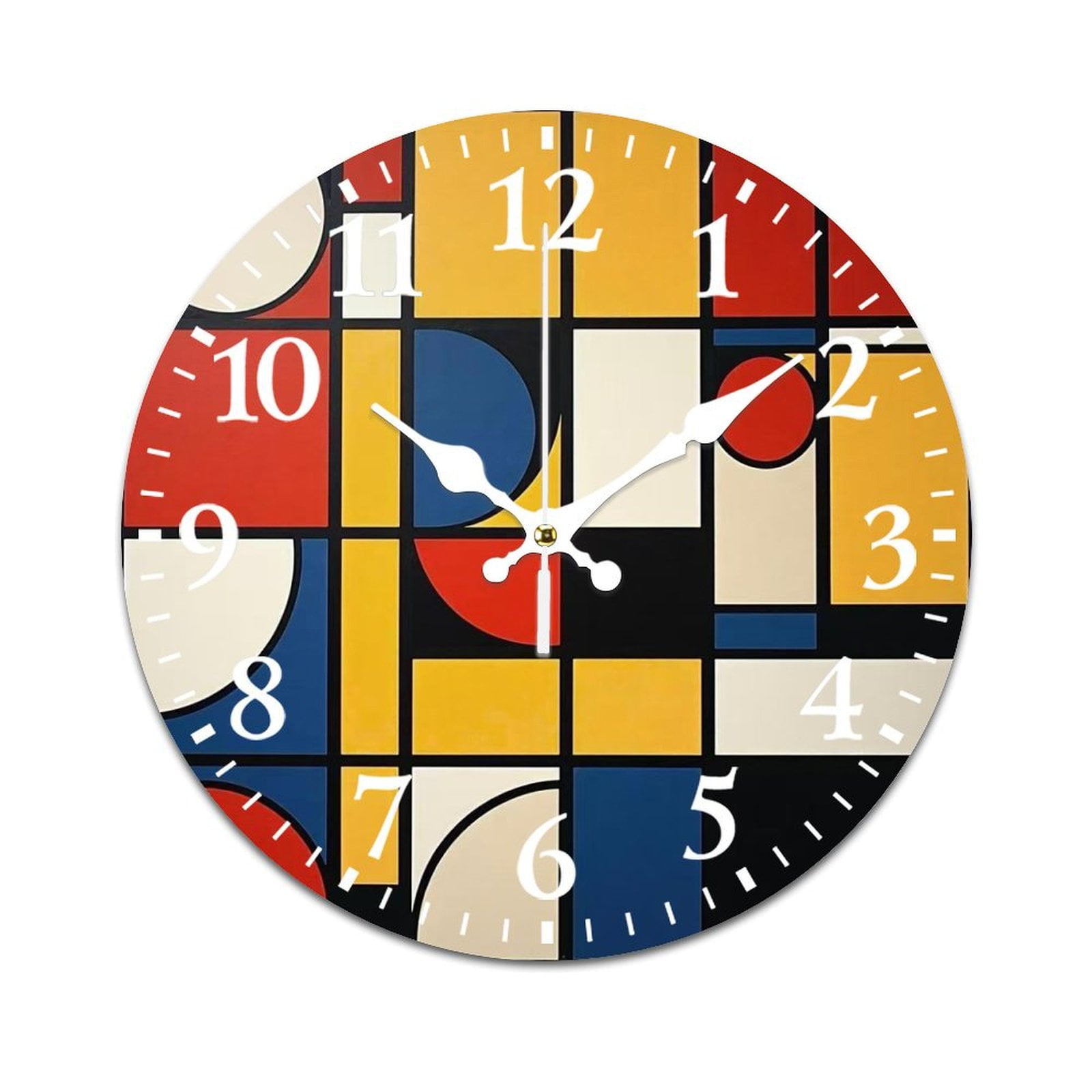 Mondrian Inspired（15） Wall Clock Modern Design Clocks Wall Hanging Home ...