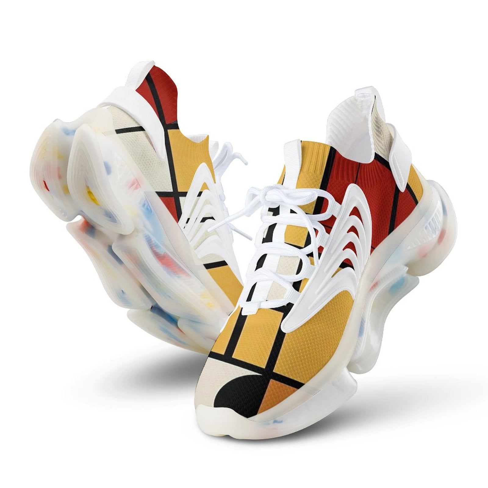 Mondrian Inspired（17） Walking Shoes for Men Woman Lightweight Tennis ...