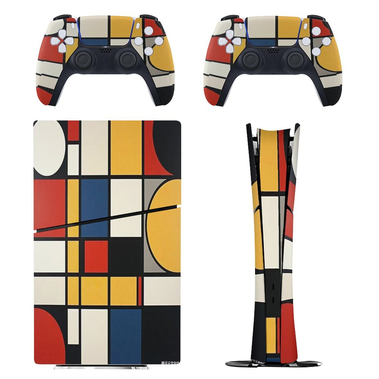 Mondrian Inspired（19） PS5/PS5 Slim Digital Disc Skin Sticker For Console And Controller Skins ...