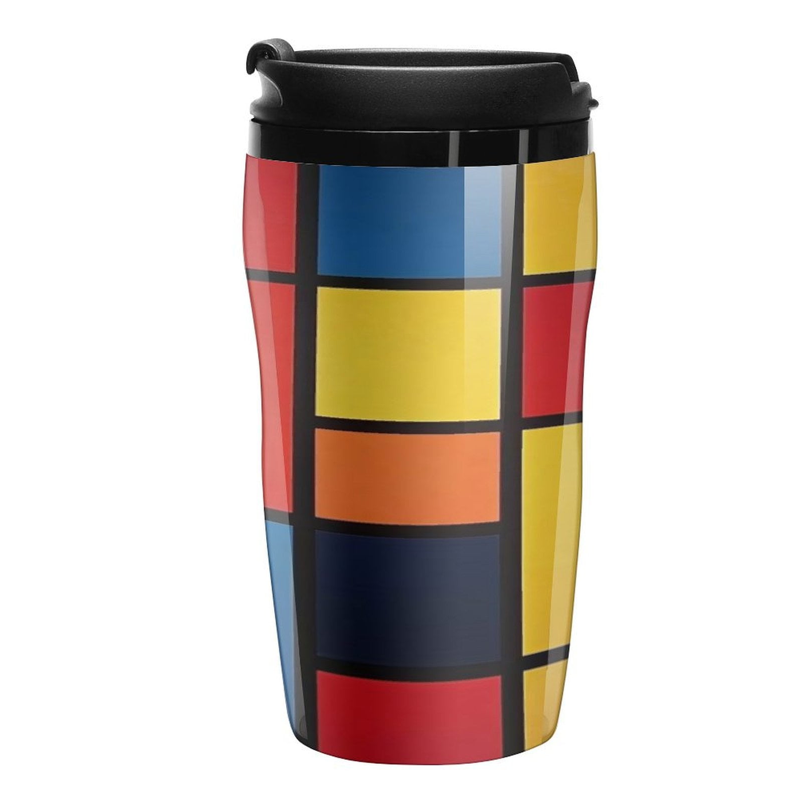 Mondrian Inspired（2） Double Walled Coffee Cup Plastic Water Bottle ...