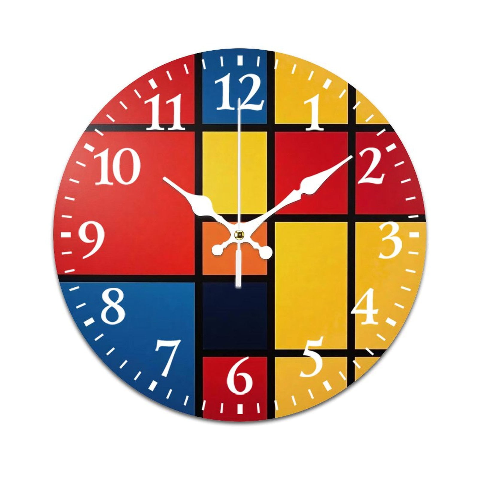 Mondrian Inspired（2） Wall Clock Modern Design Clocks Wall Hanging Home ...