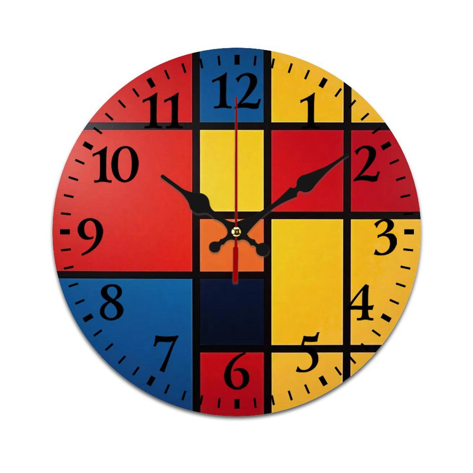 Mondrian Inspired（2） Wall Clock Modern Design Clocks Wall Hanging Home ...