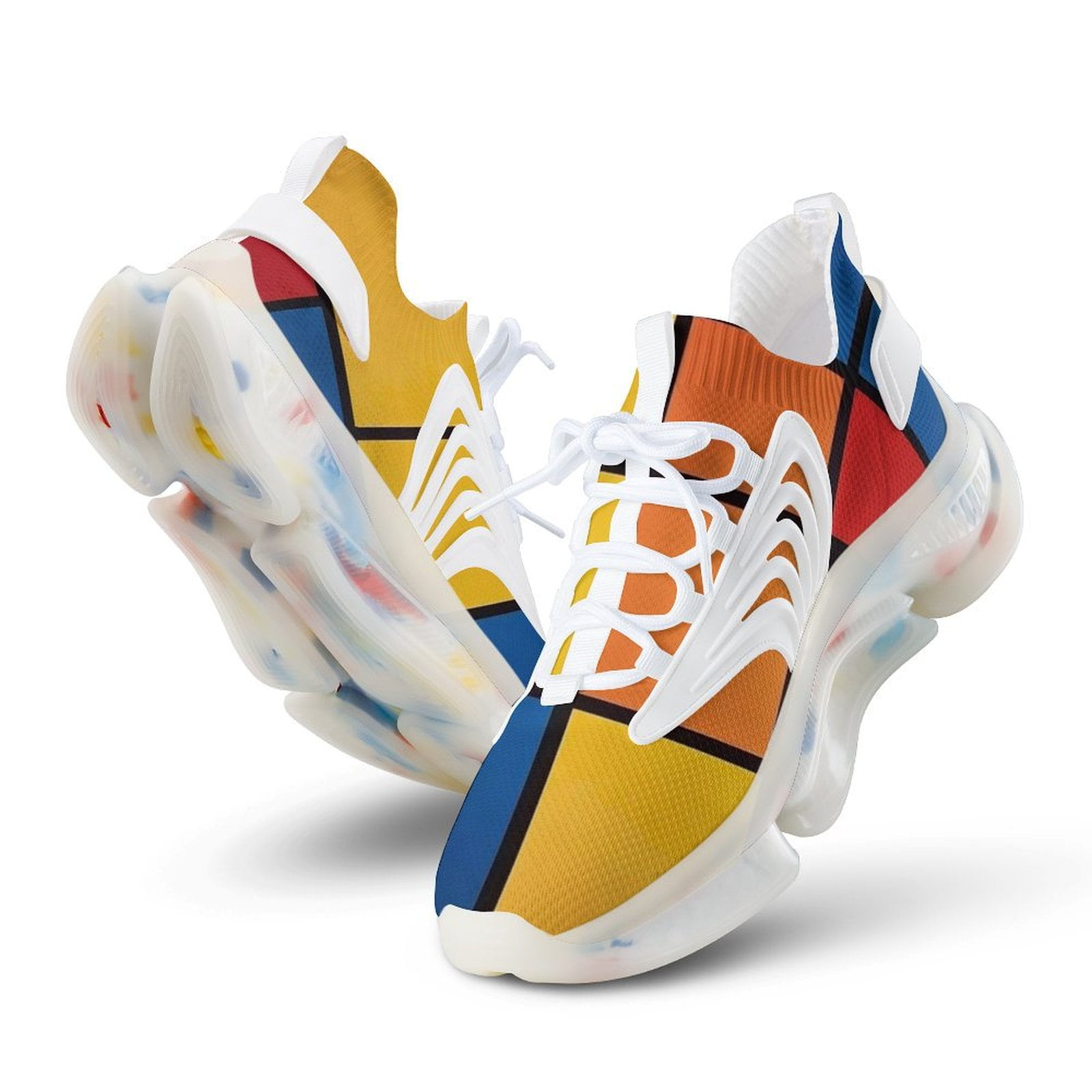 Mondrian Inspired（3） Walking Shoes for Men Woman Lightweight Tennis ...