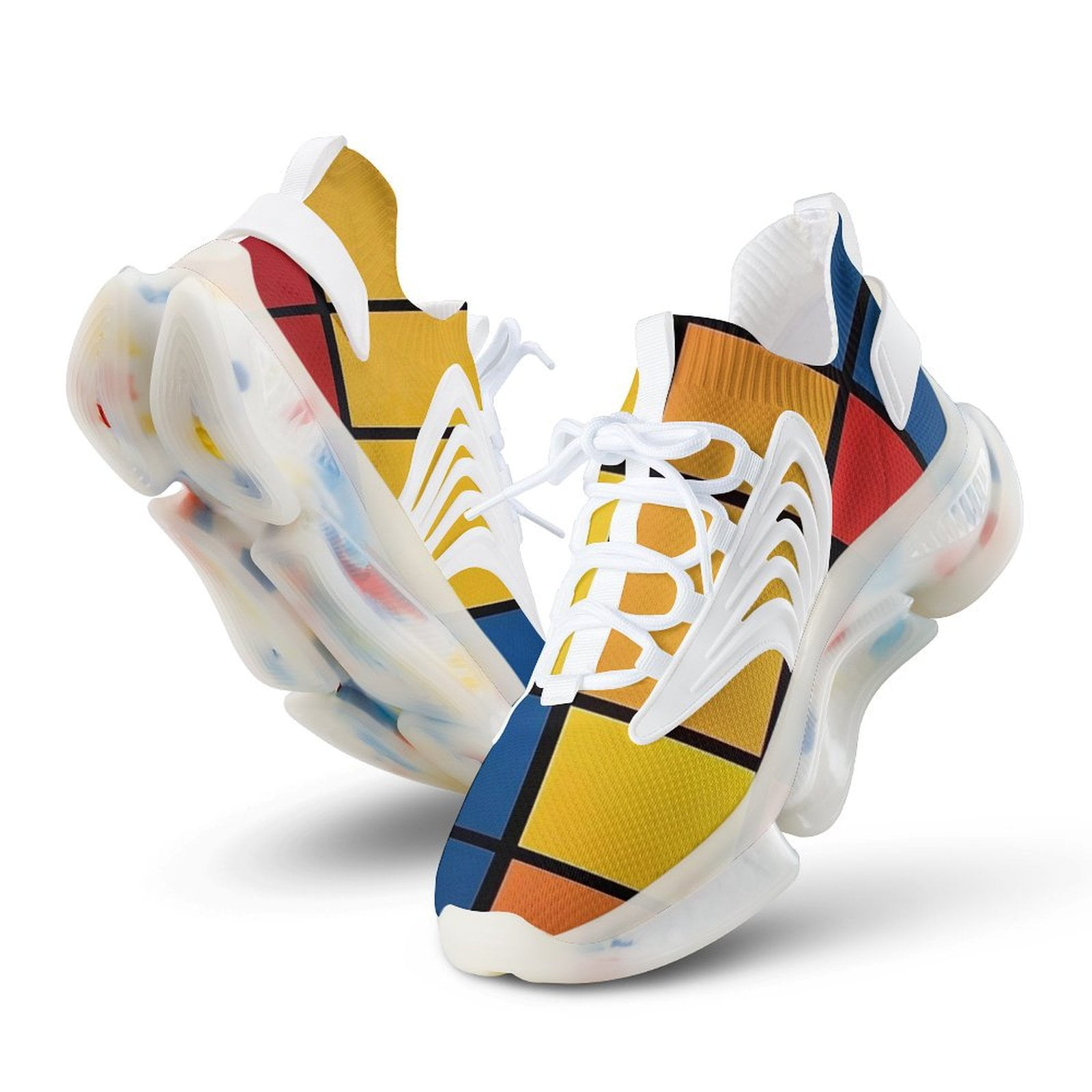 Mondrian Inspired（5） Walking Shoes for Men Woman Lightweight Tennis ...