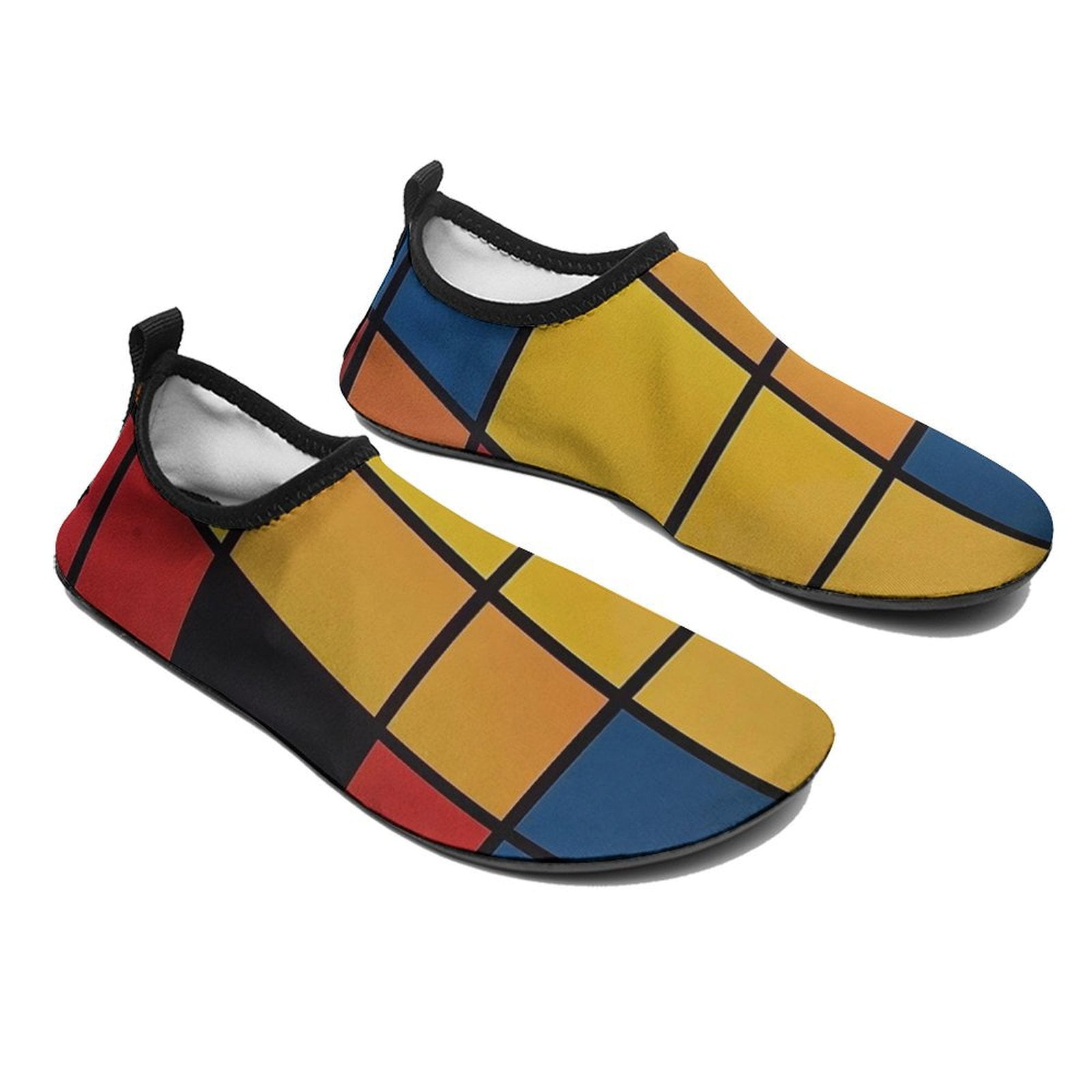 Mondrian Inspired（5） Water Shoes Beach Slip-on Shoes for Men Women Swim ...