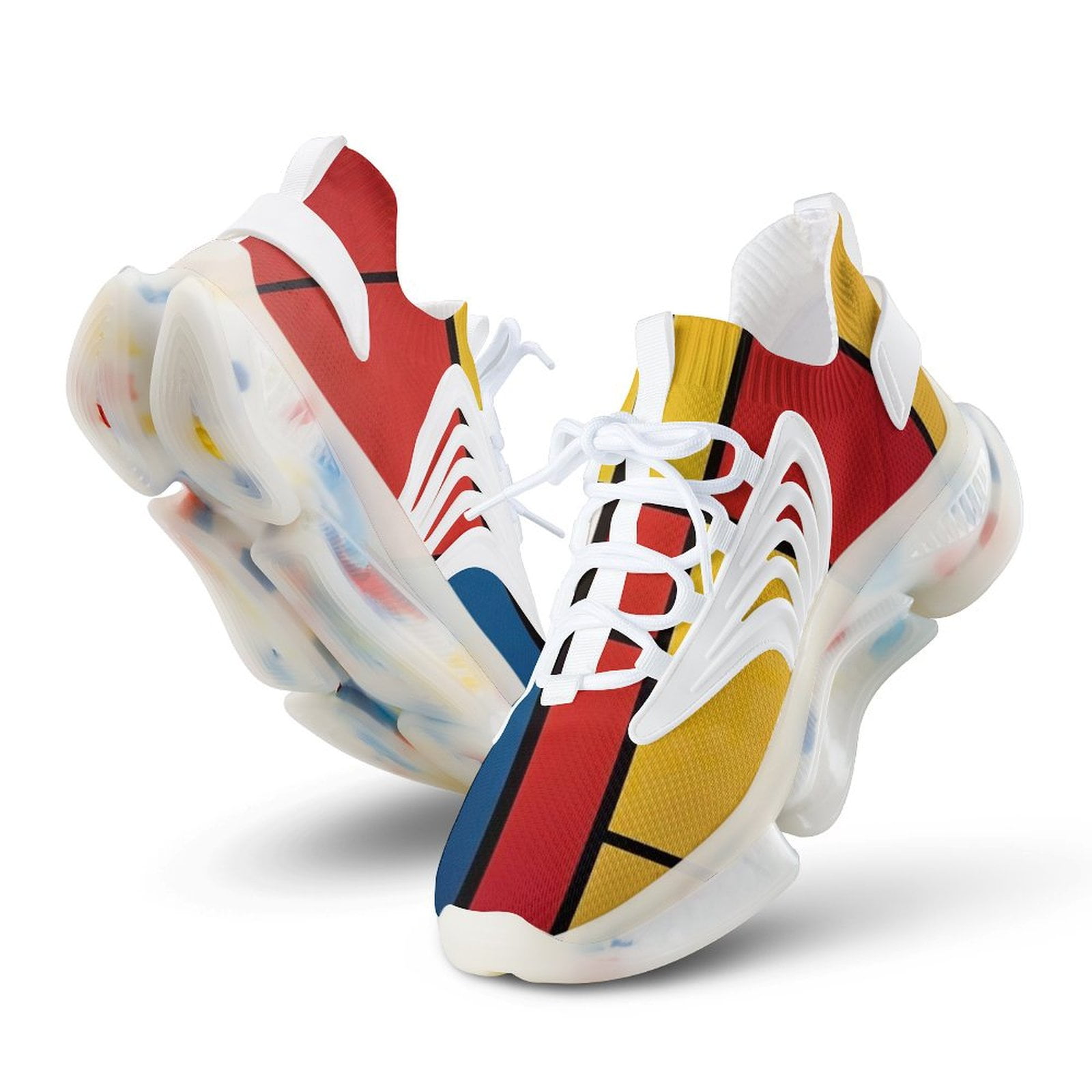 Mondrian Inspired（6） Walking Shoes for Men Woman Lightweight Tennis ...