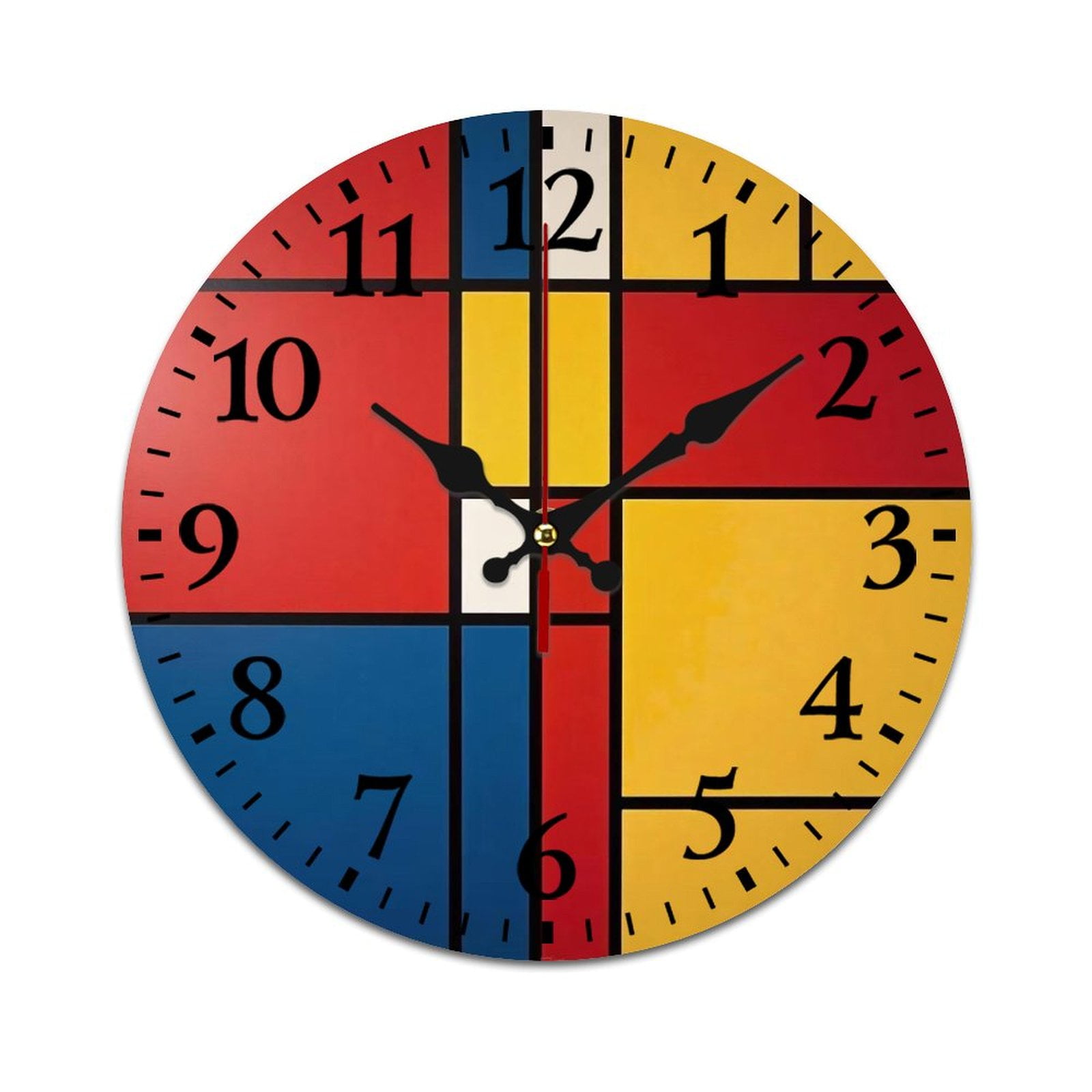 Mondrian Inspired（6） Wall Clock Modern Design Clocks Wall Hanging Home ...