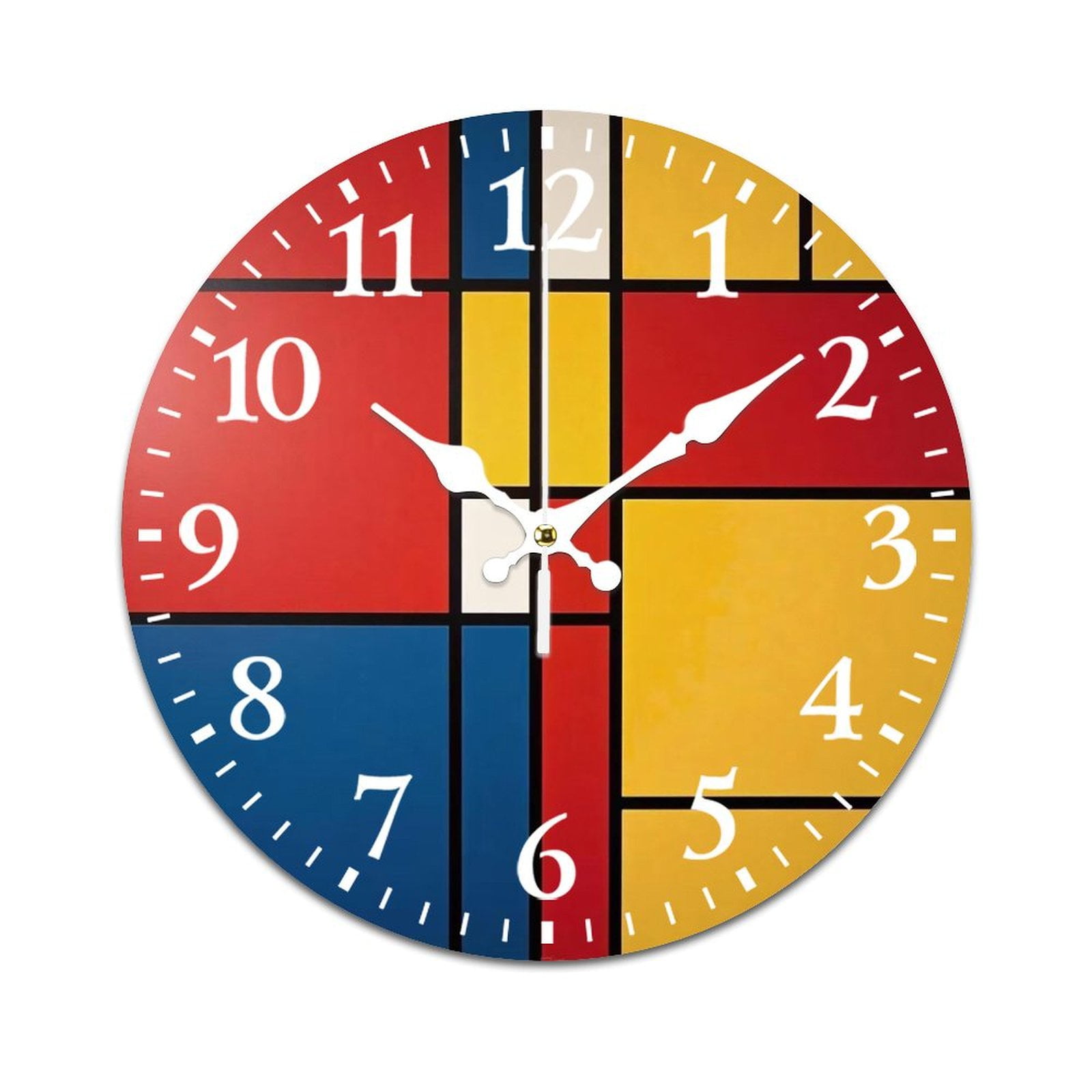Mondrian Inspired（6） Wall Clock Modern Design Clocks Wall Hanging Home ...