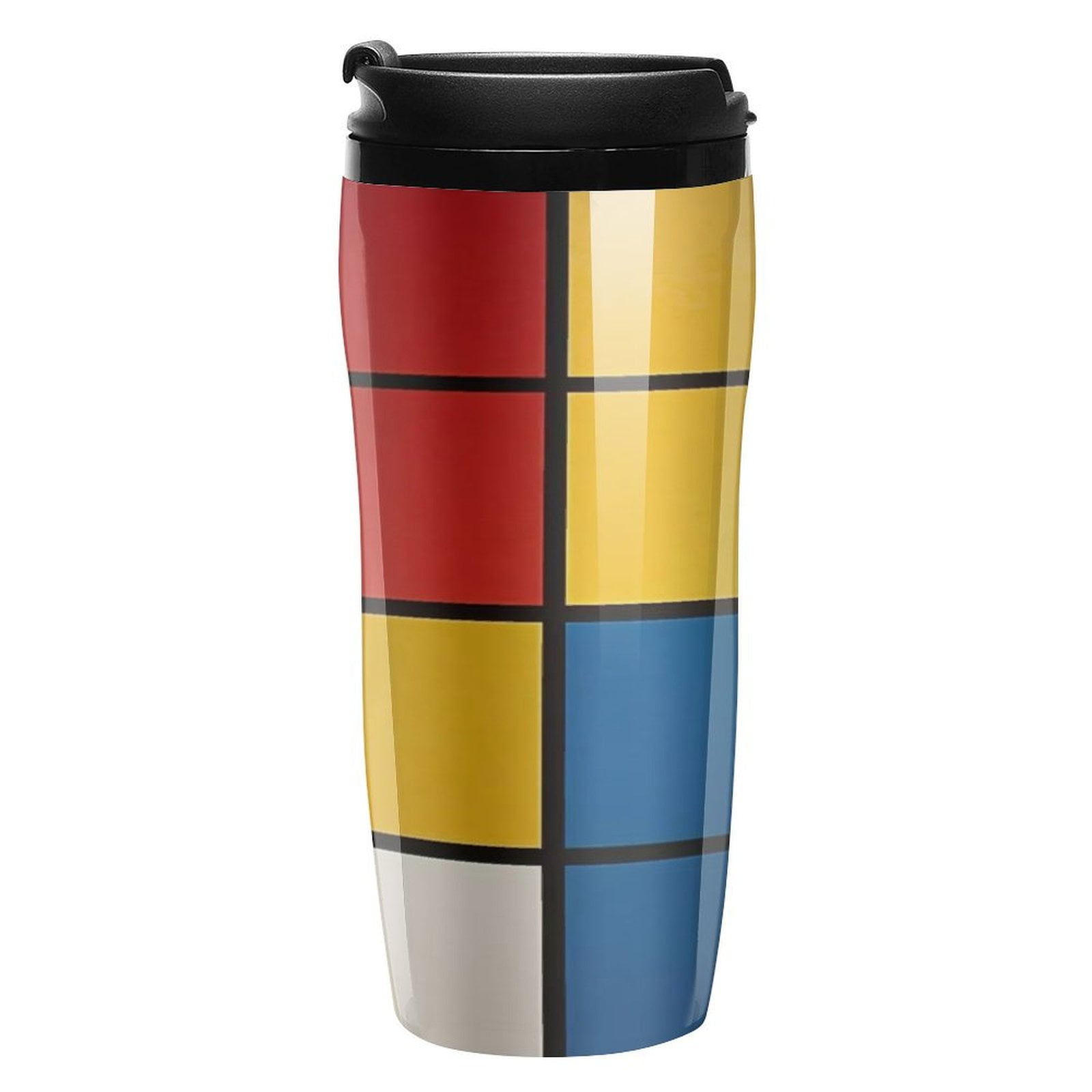 Mondrian Inspired（8） Double Walled Coffee Cup Plastic Water Bottle ...
