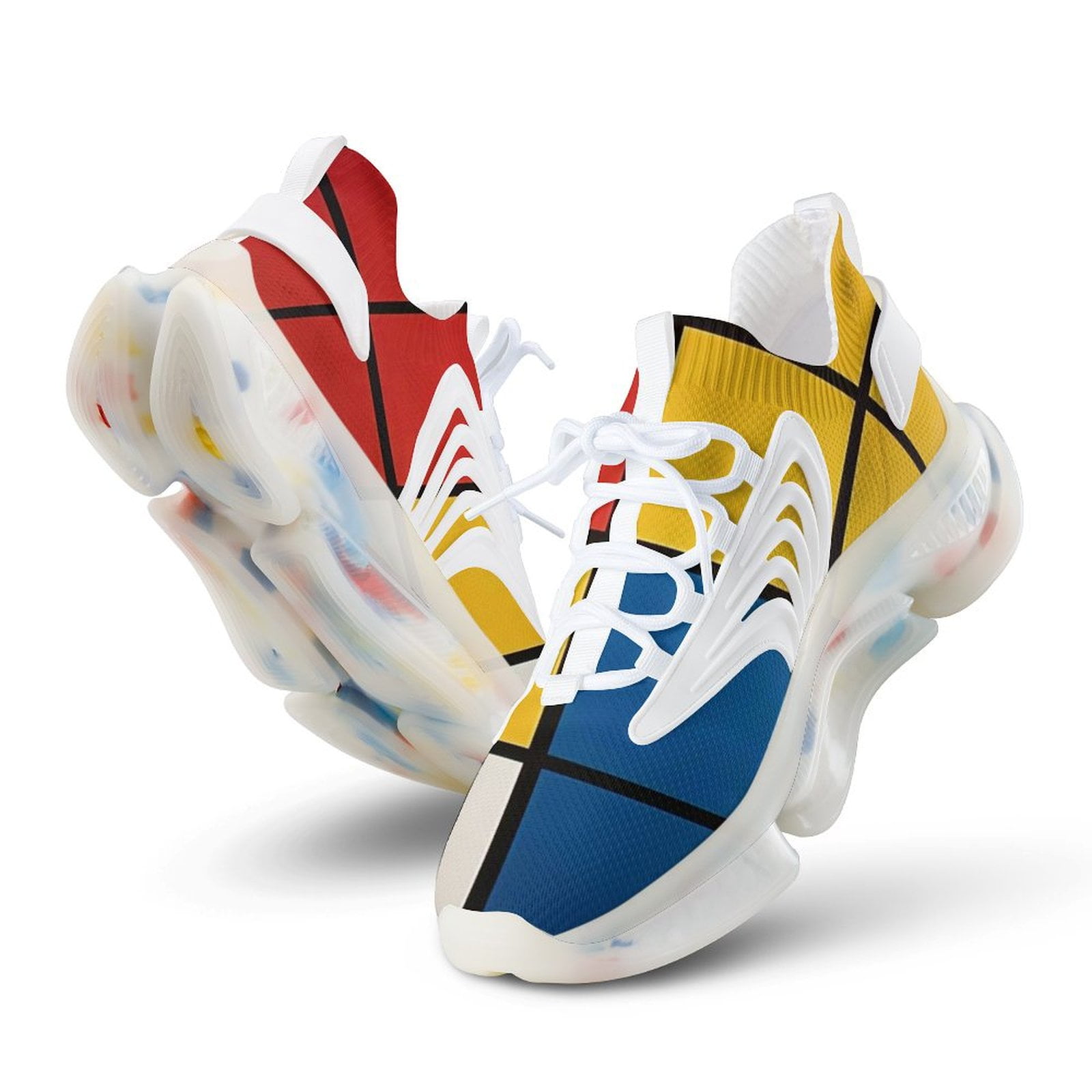 Mondrian Inspired（8） Walking Shoes for Men Woman Lightweight Tennis ...