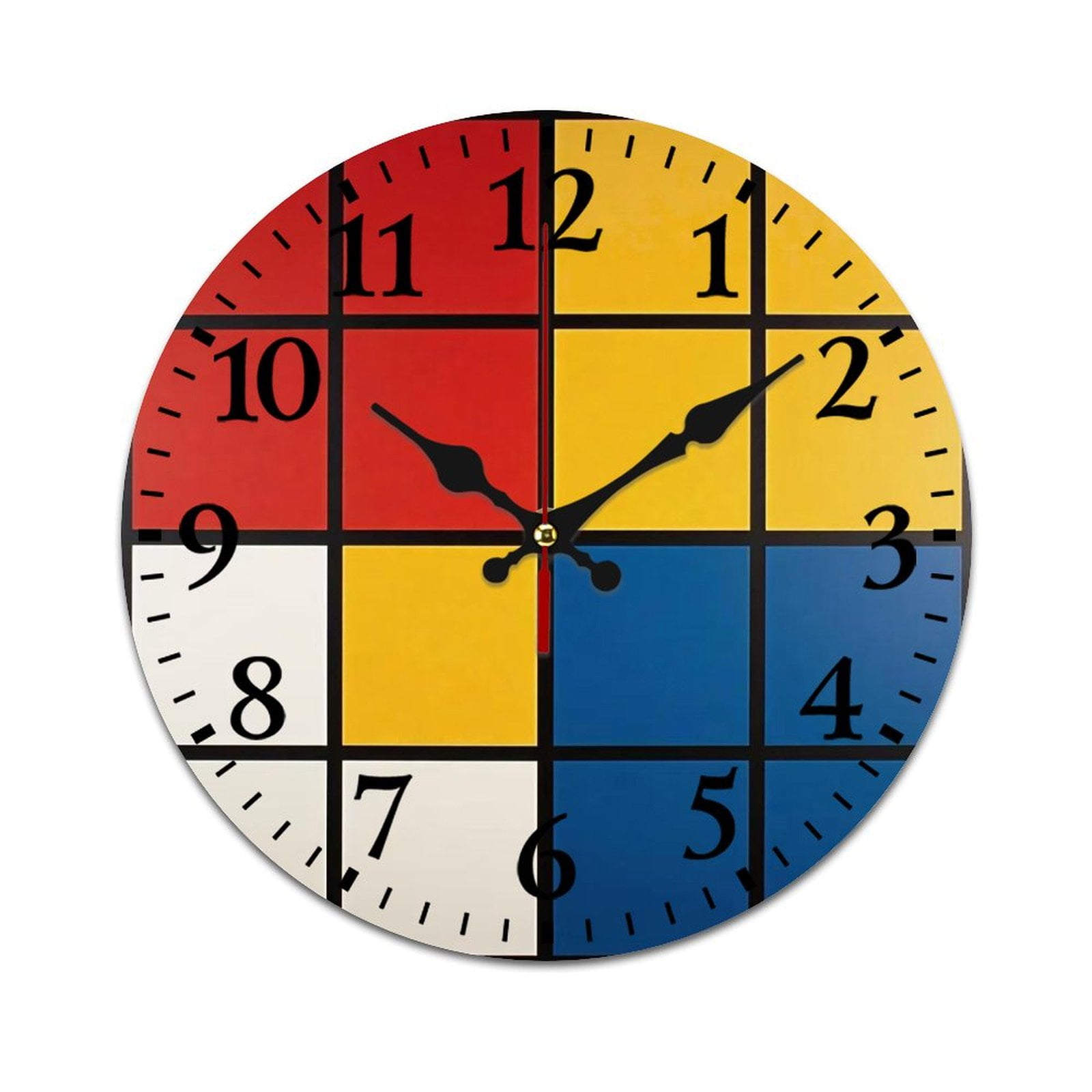 Mondrian Inspired（8） Wall Clock Modern Design Clocks Wall Hanging Home ...