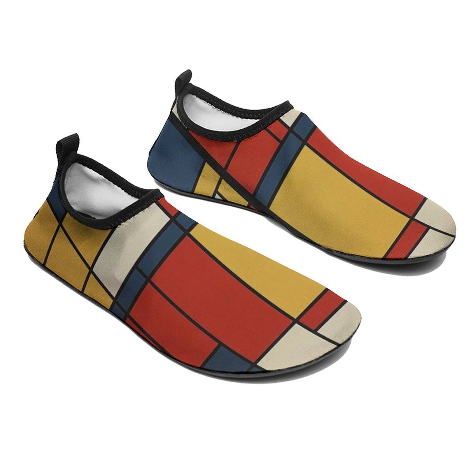Mondrian Inspired（9） Water Shoes Beach Slip-on Shoes for Men Women Swim ...