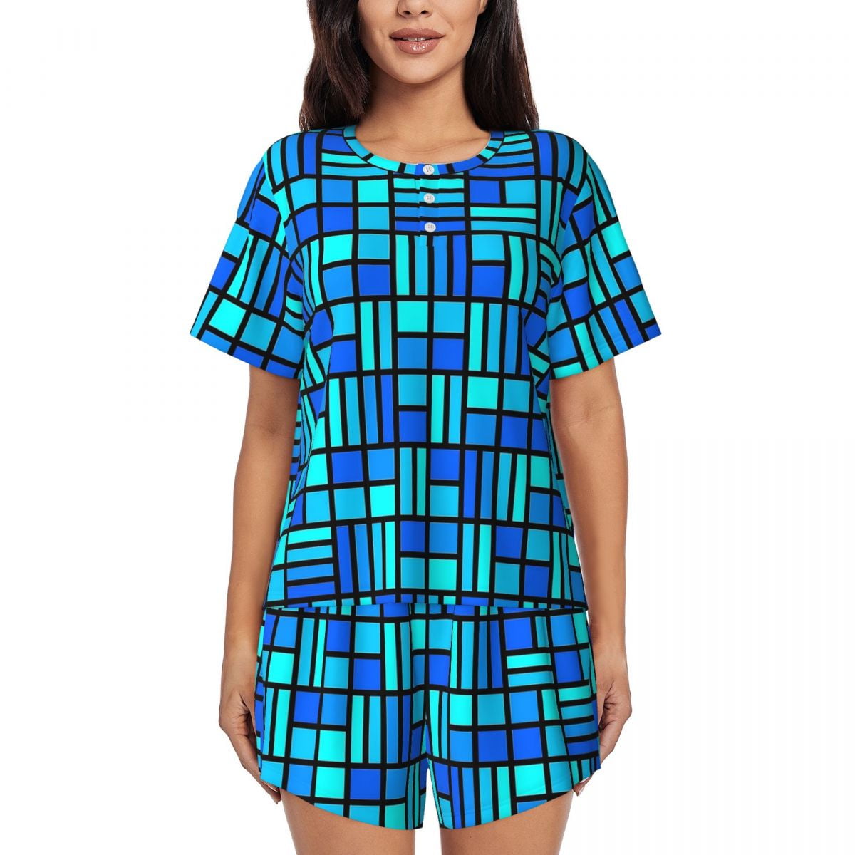 Mondrian Minimalist De Stijl Modern Art Pajamas Aesthetic O Neck ...