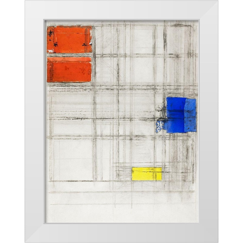 Mondrian, Piet 25x32 White Modern Wood Framed Museum Art Print Titled - Study for a Composition ...