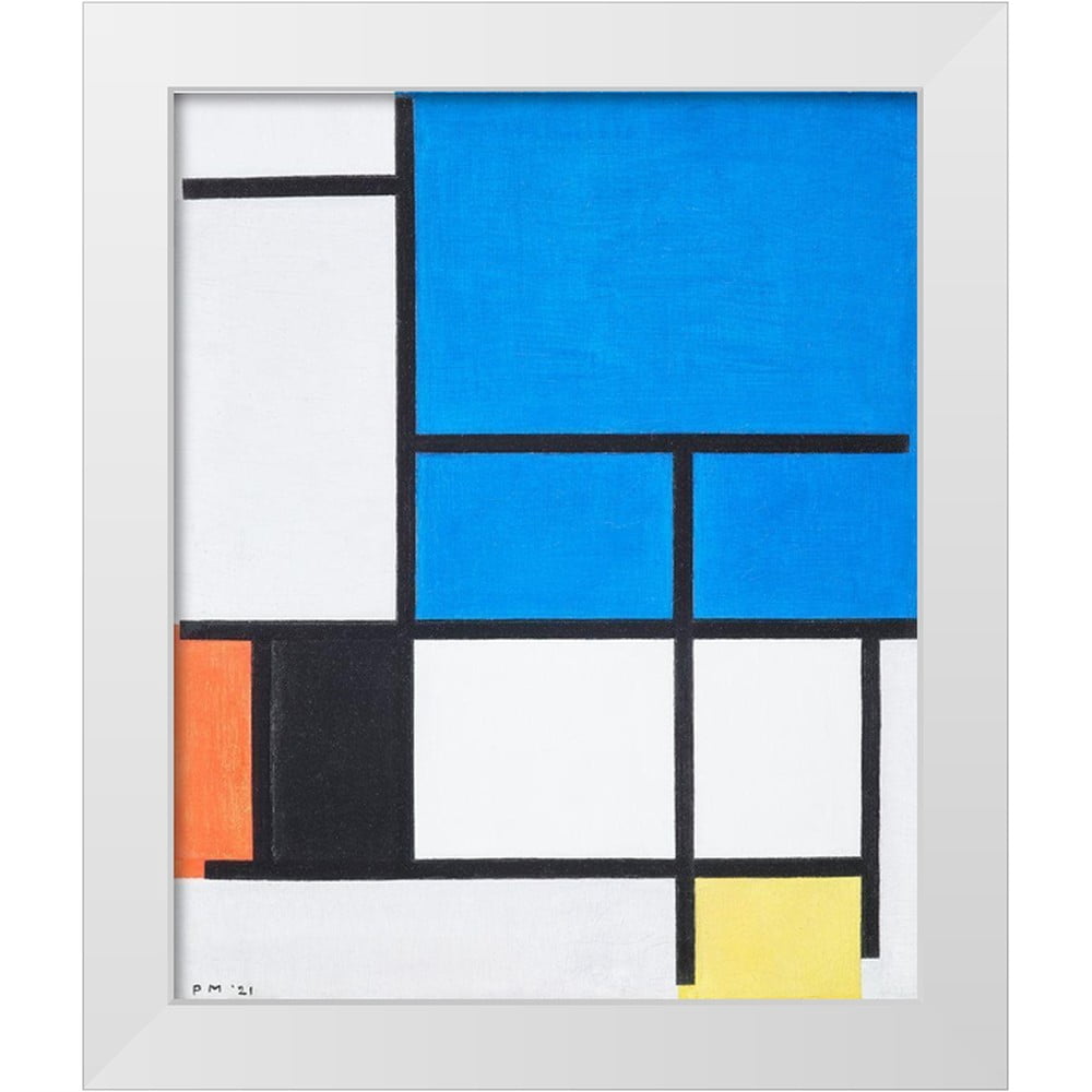 Mondrian, Piet 26x31 White Modern Wood Framed Museum Art Print Titled ...