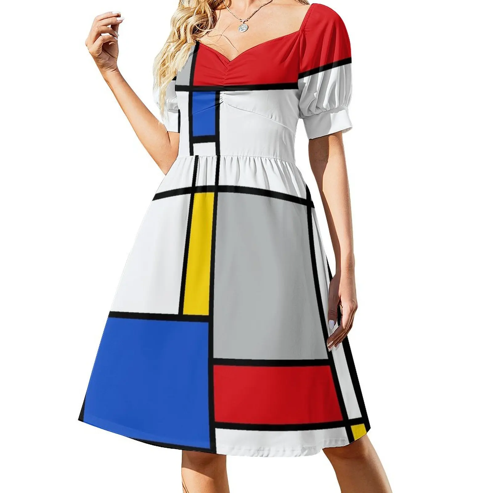 Mondrian Style Color Composition Sleeveless Dress sensual dress for ...