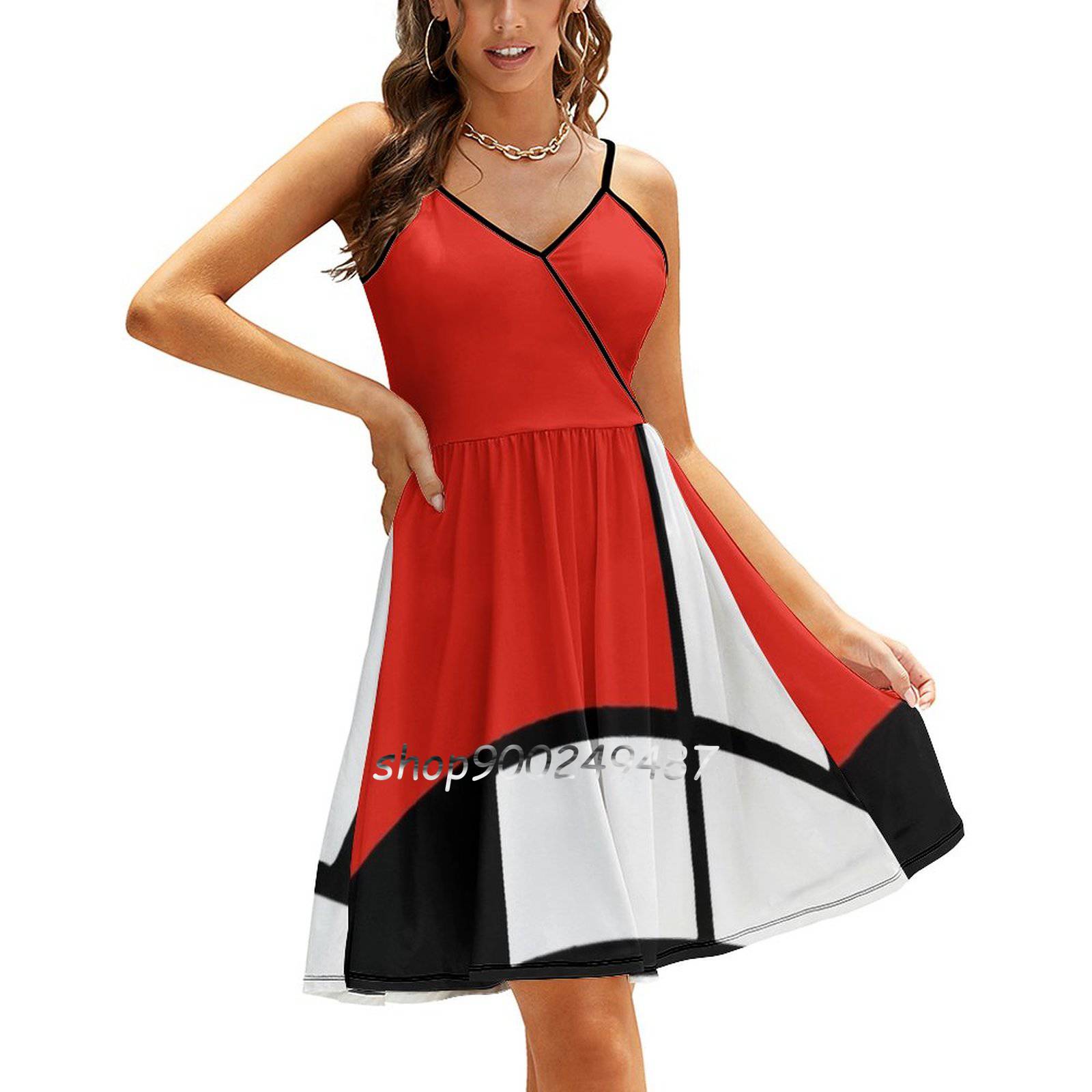 Mondrian Sweet Elegant Dress Women Korean Kawaii Square Collar Dress ...