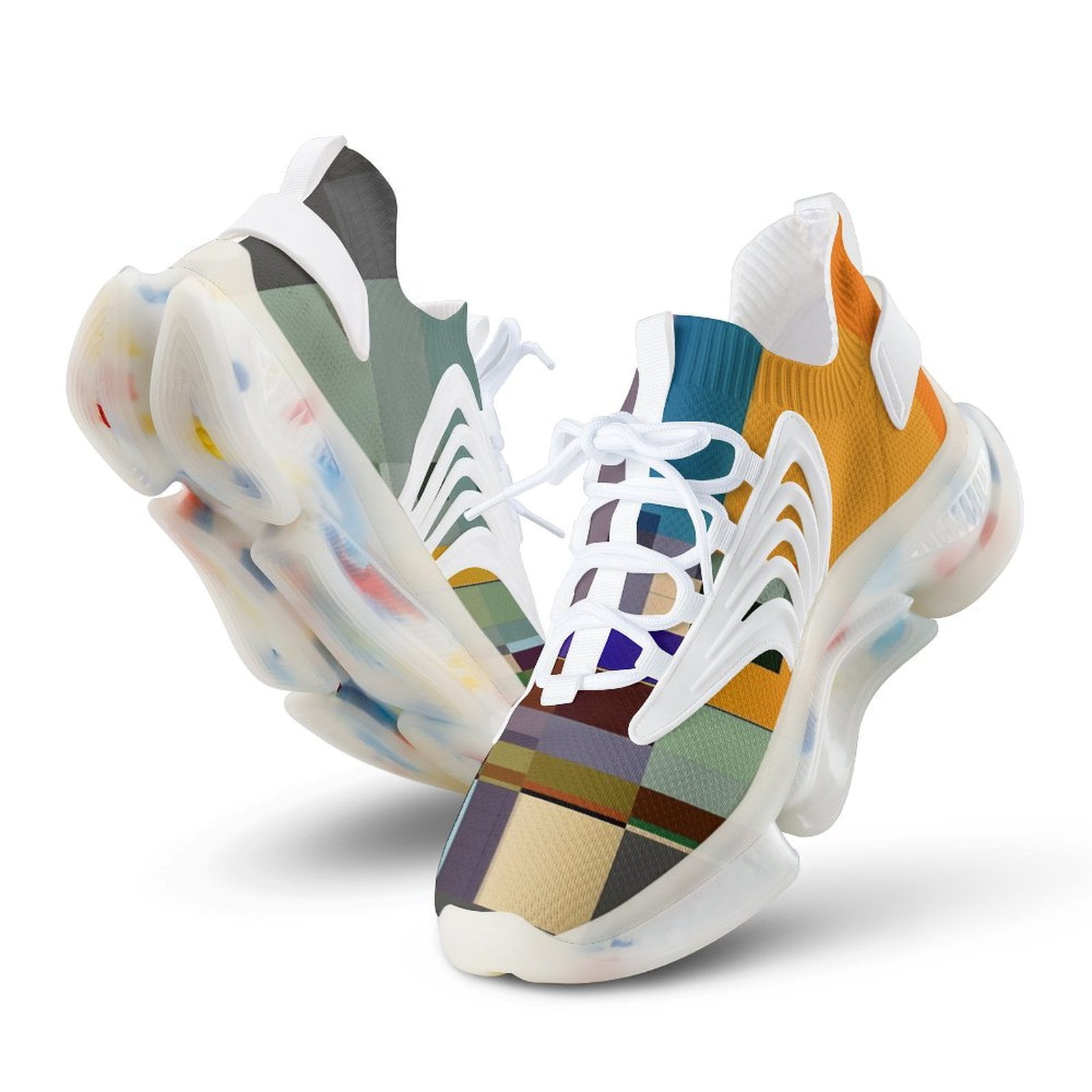 Mondrian Walking Shoes for Men Woman Lightweight Tennis Fashion Elastic ...