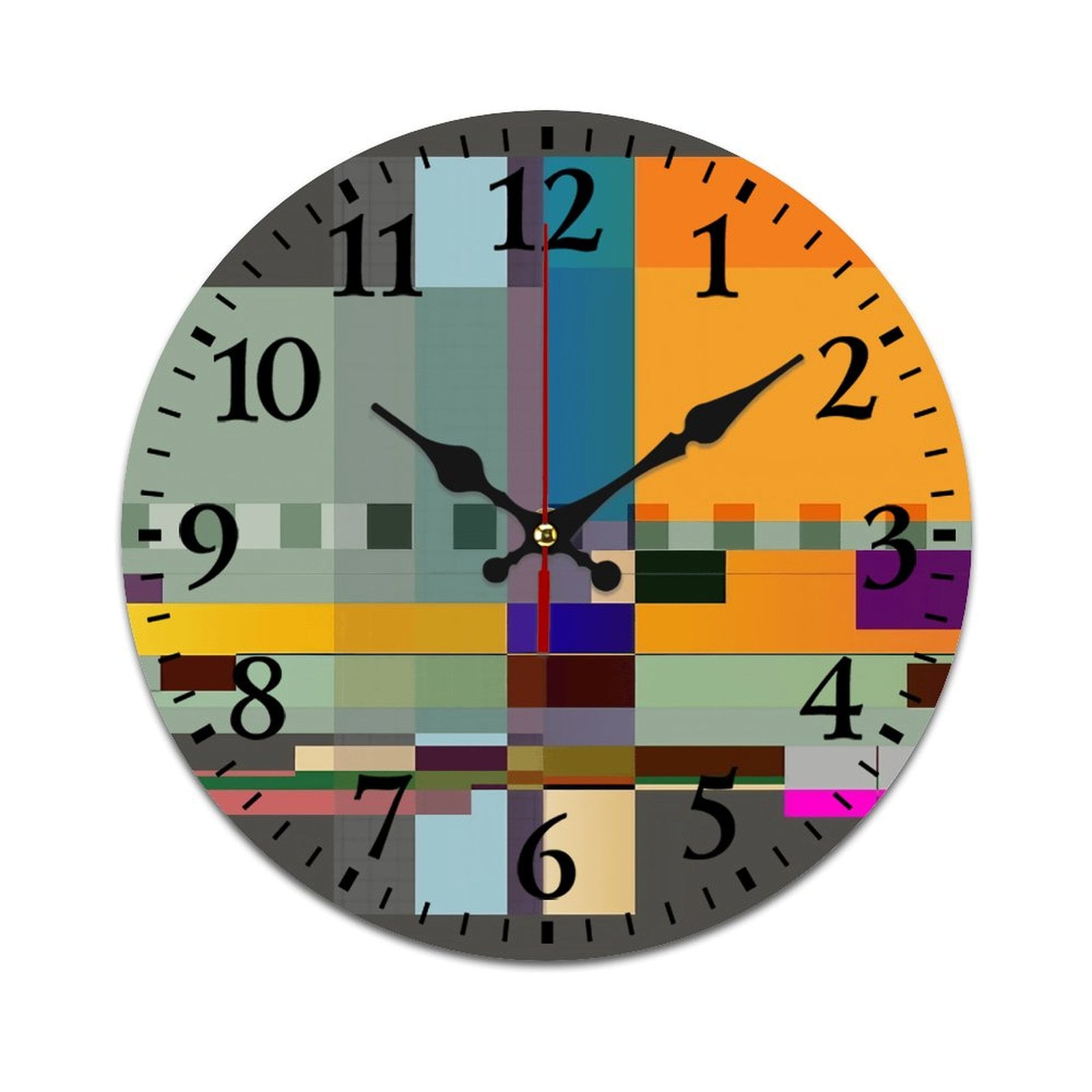Mondrian Wall Clock Modern Design Clocks Wall Hanging Home Office ...