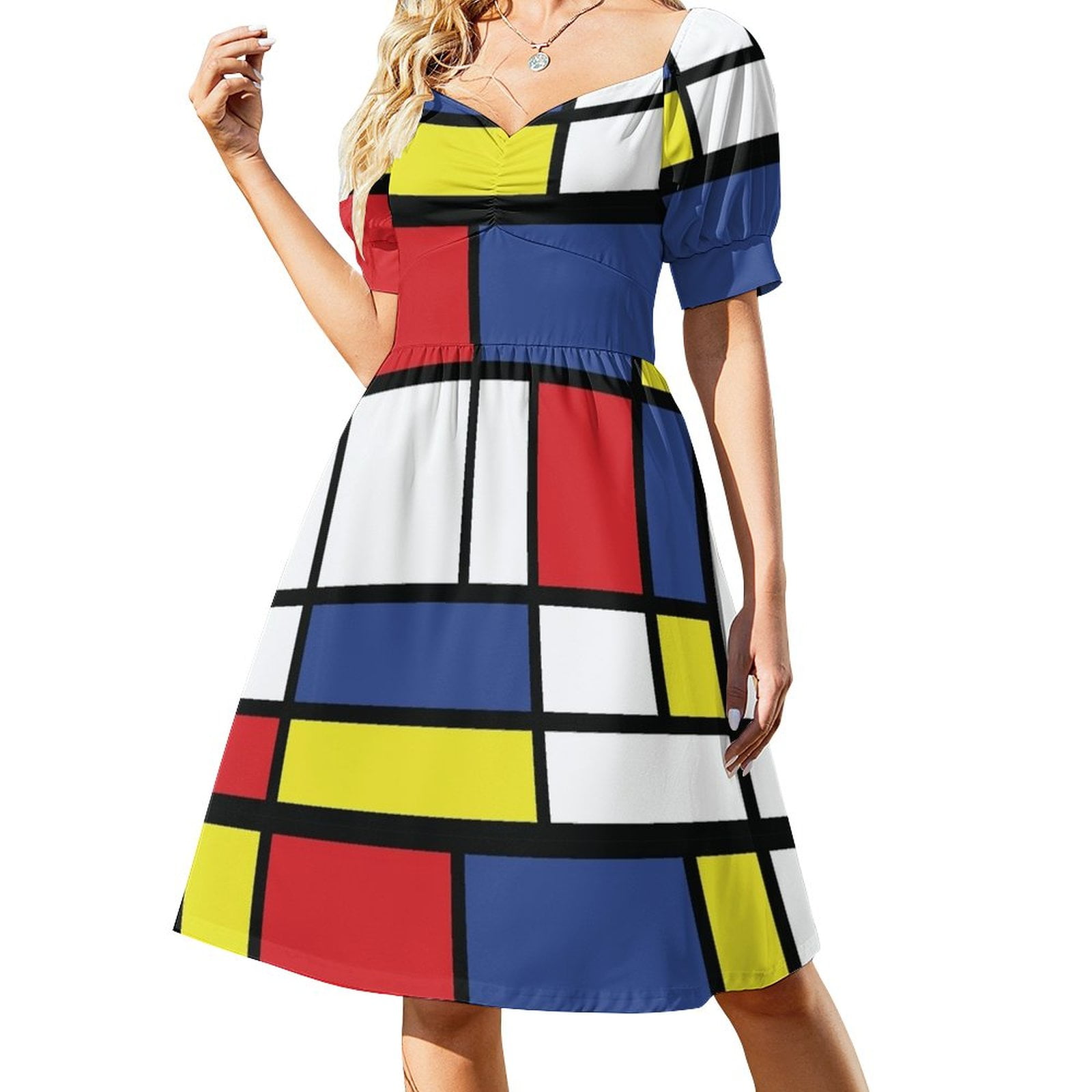 Mondrian reinterpretation Sleeveless Dress dress korean style dress ...