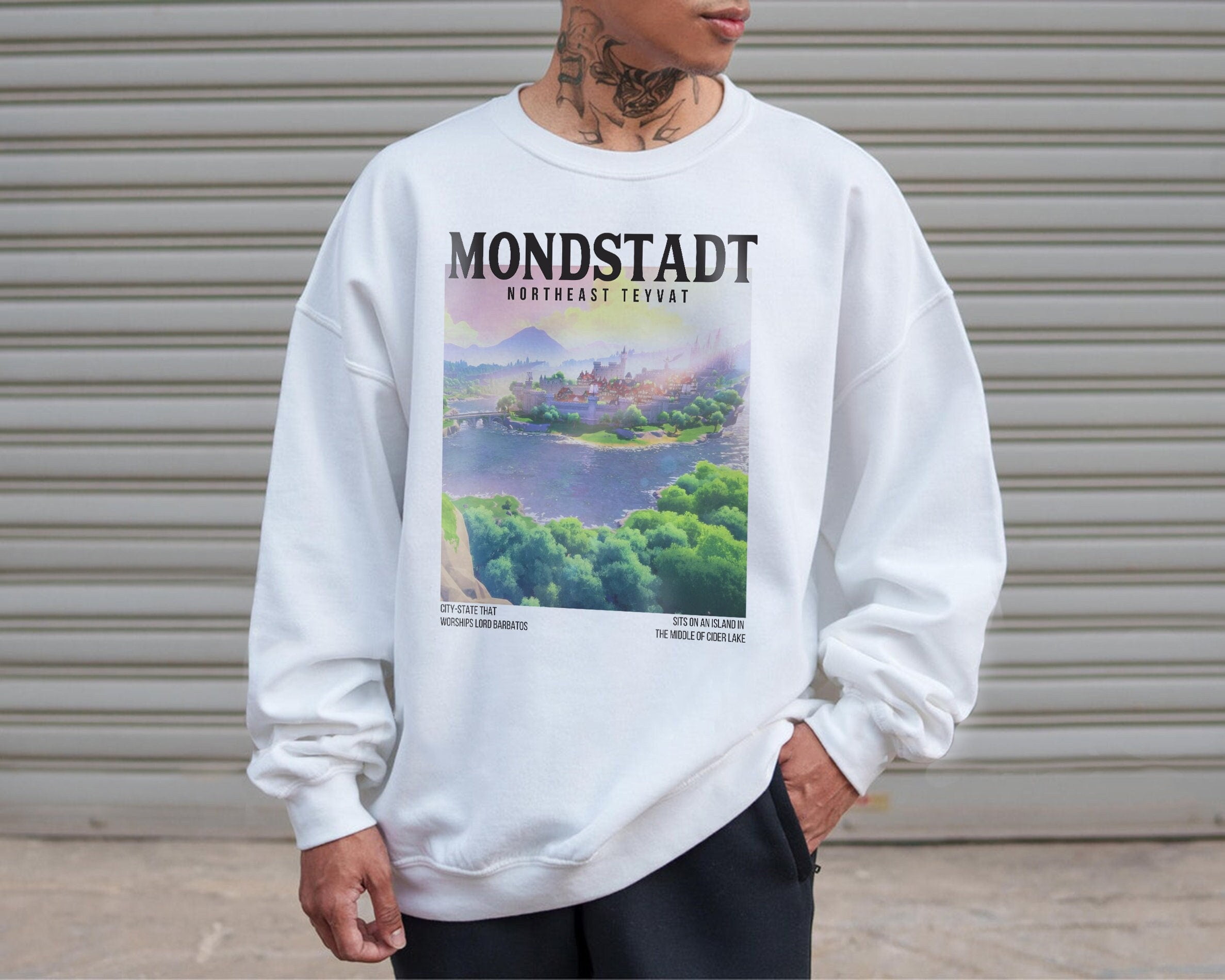 Mondstadt Genshin Sweatshirt | Genshin Impact Hoodie Gamer Merch Anime ...