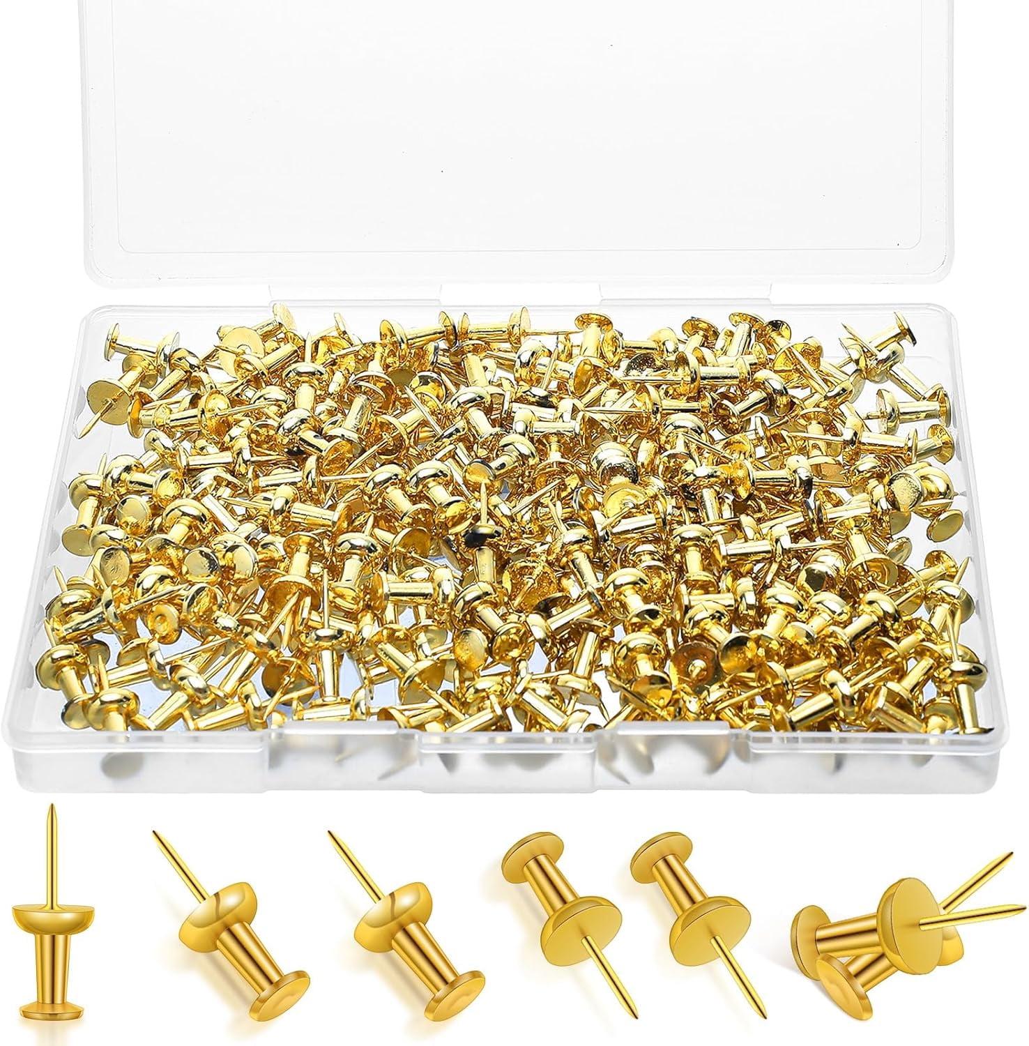 Monebena 100 Count Gold Push Pins, Standard Plastic Head Steel Point ...